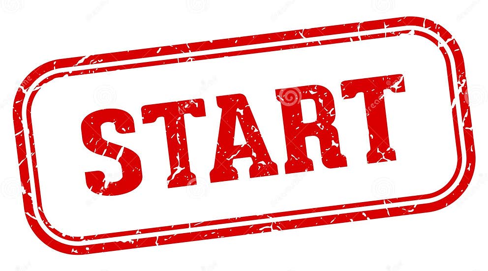 Start Stamp. Start Rectangular Stamp on White Background Stock Vector ...