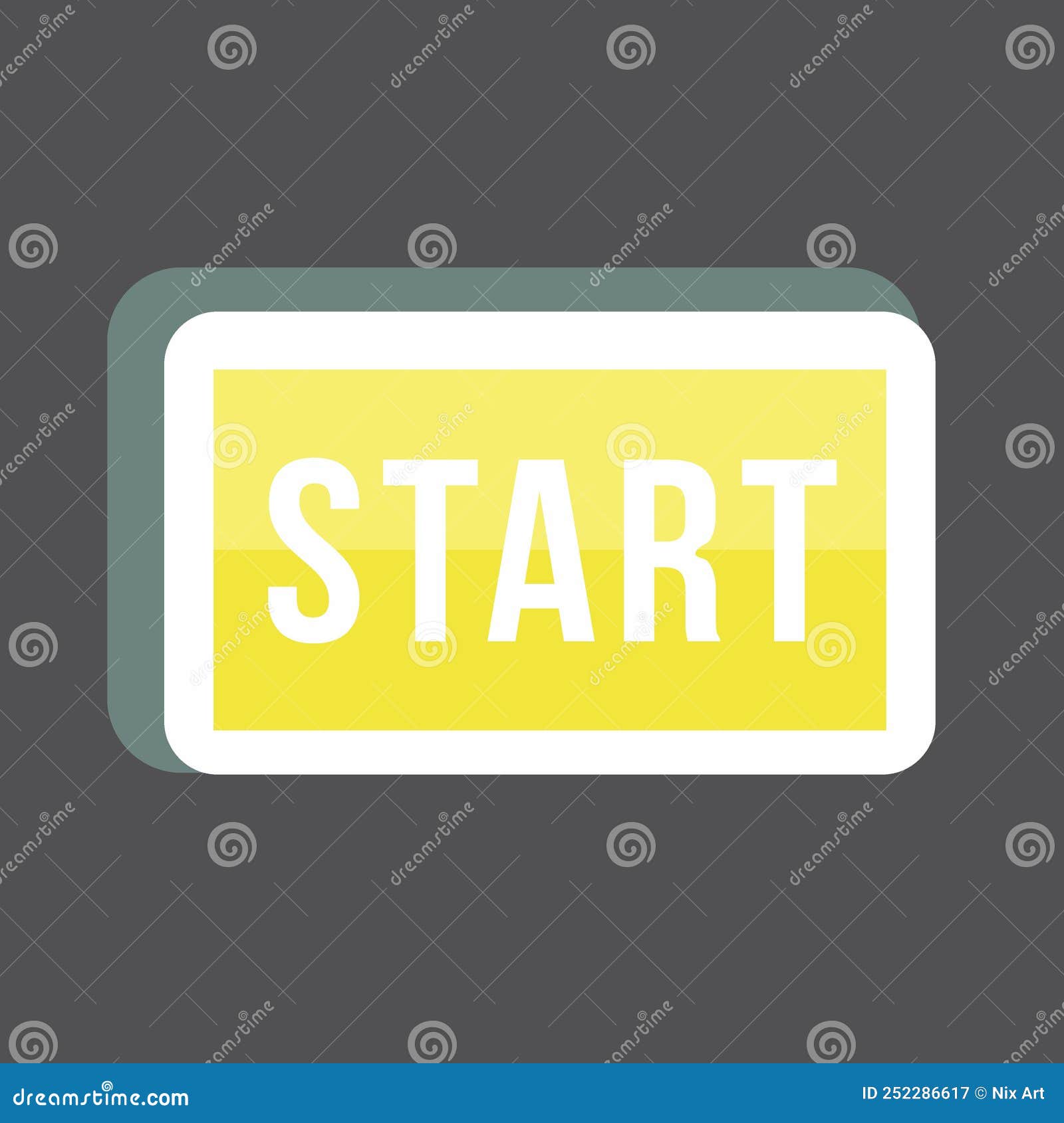 Start Sticker in Trendy Isolated on Black Background Stock Illustration ...