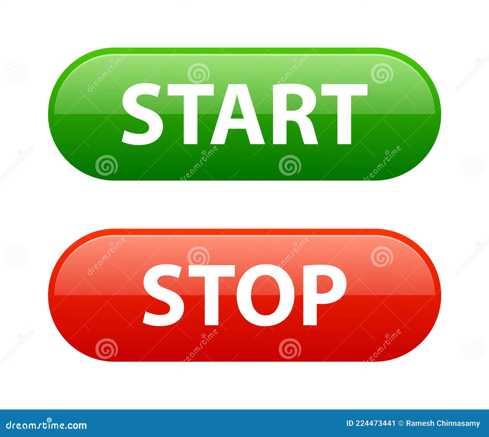 Start stop button stock vector. Illustration of cancel - 224473441