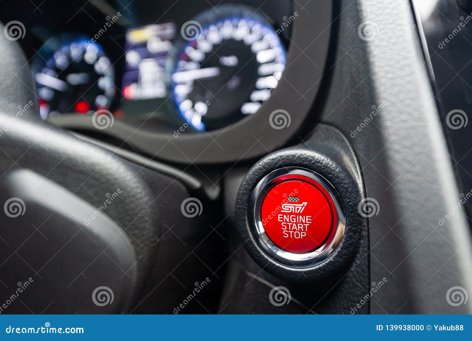 Start-stop button in a car stock photo. Image of engine - 139938000