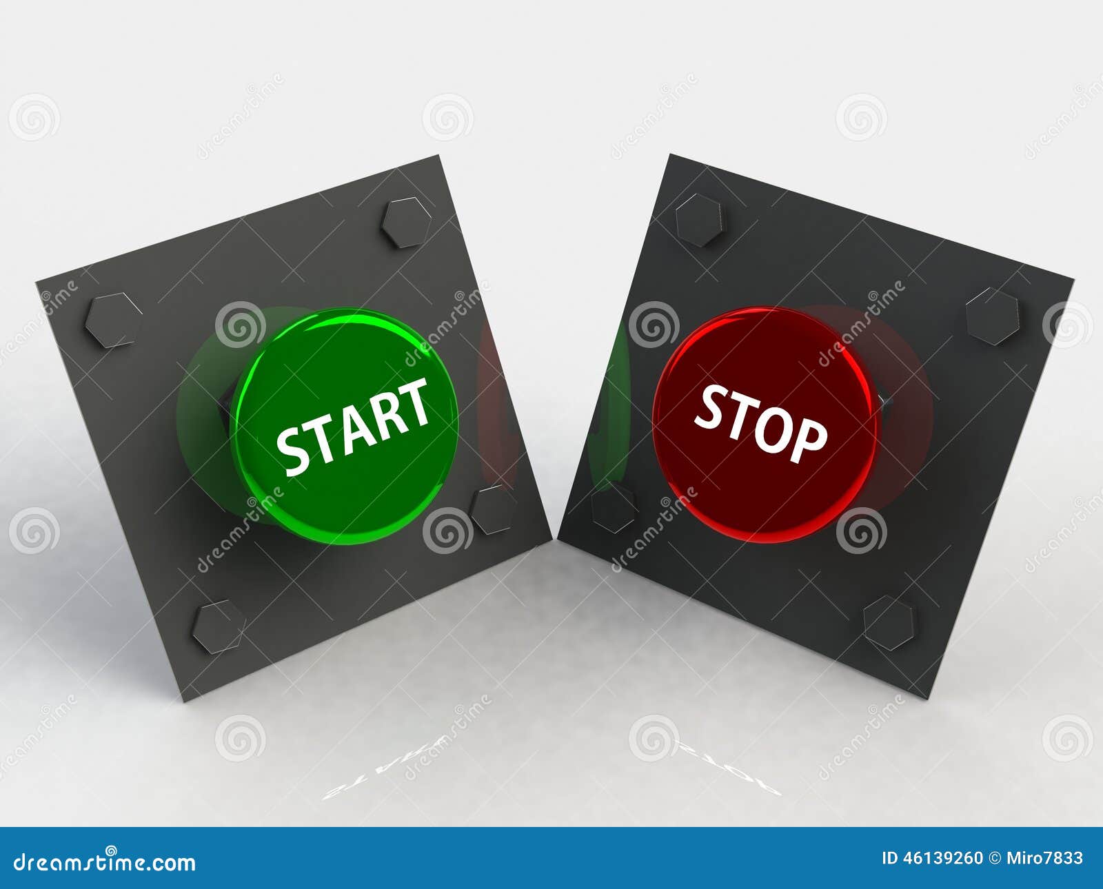 Start stop button 3d stock illustration. Illustration of activate ...
