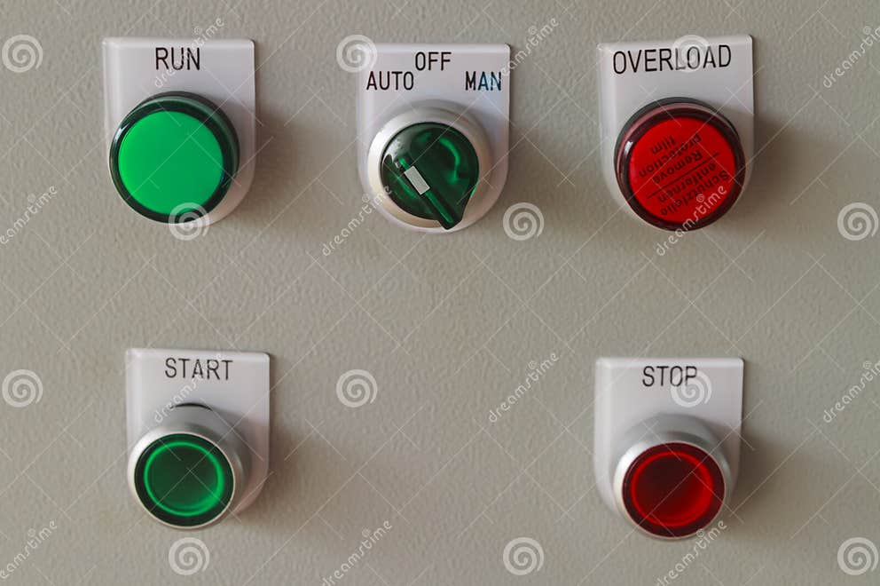 Start and Stop Buttons on Control Panel. Stock Image - Image of panel ...