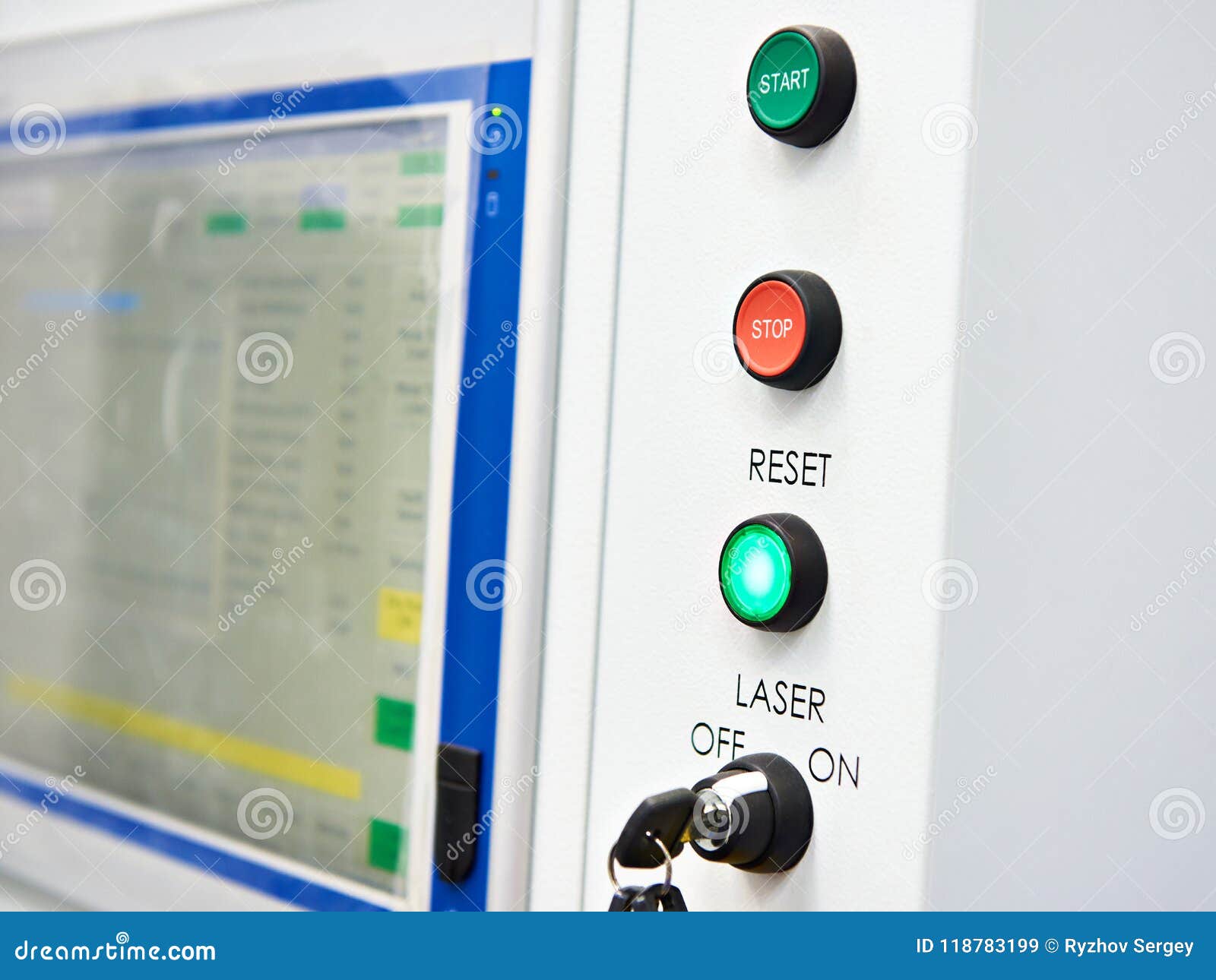 Start and Stop Buttons on Device Stock Image - Image of electric ...
