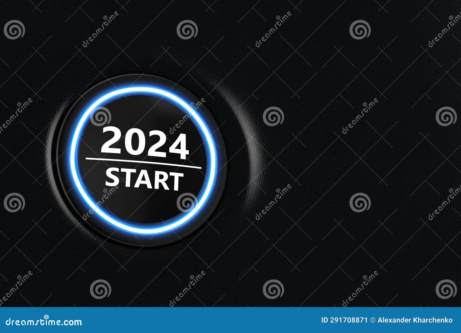 Start Stop Car Engine Button Year 2024 on a Modern Car Dashboard ...