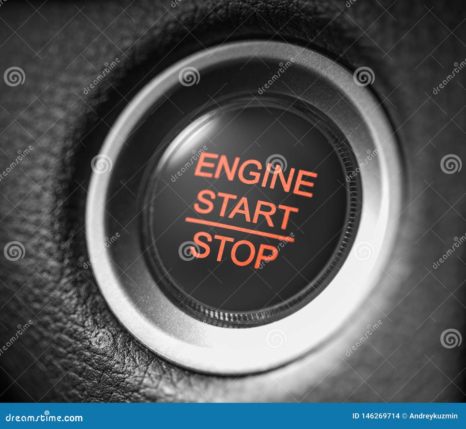 Start Stop Car Engine Red Button Stock Photo - Image of round, energy ...