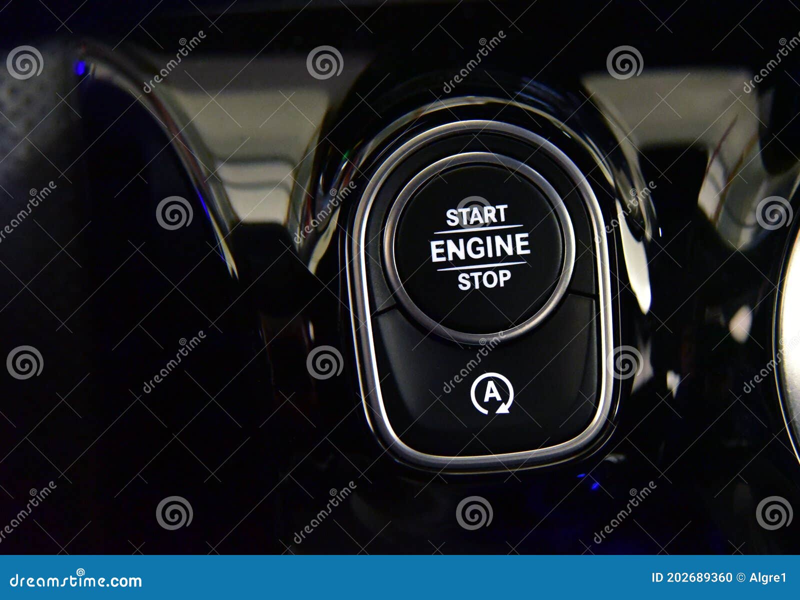 Car Engine Start and Stop Button Stock Photo - Image of chrome, detail ...