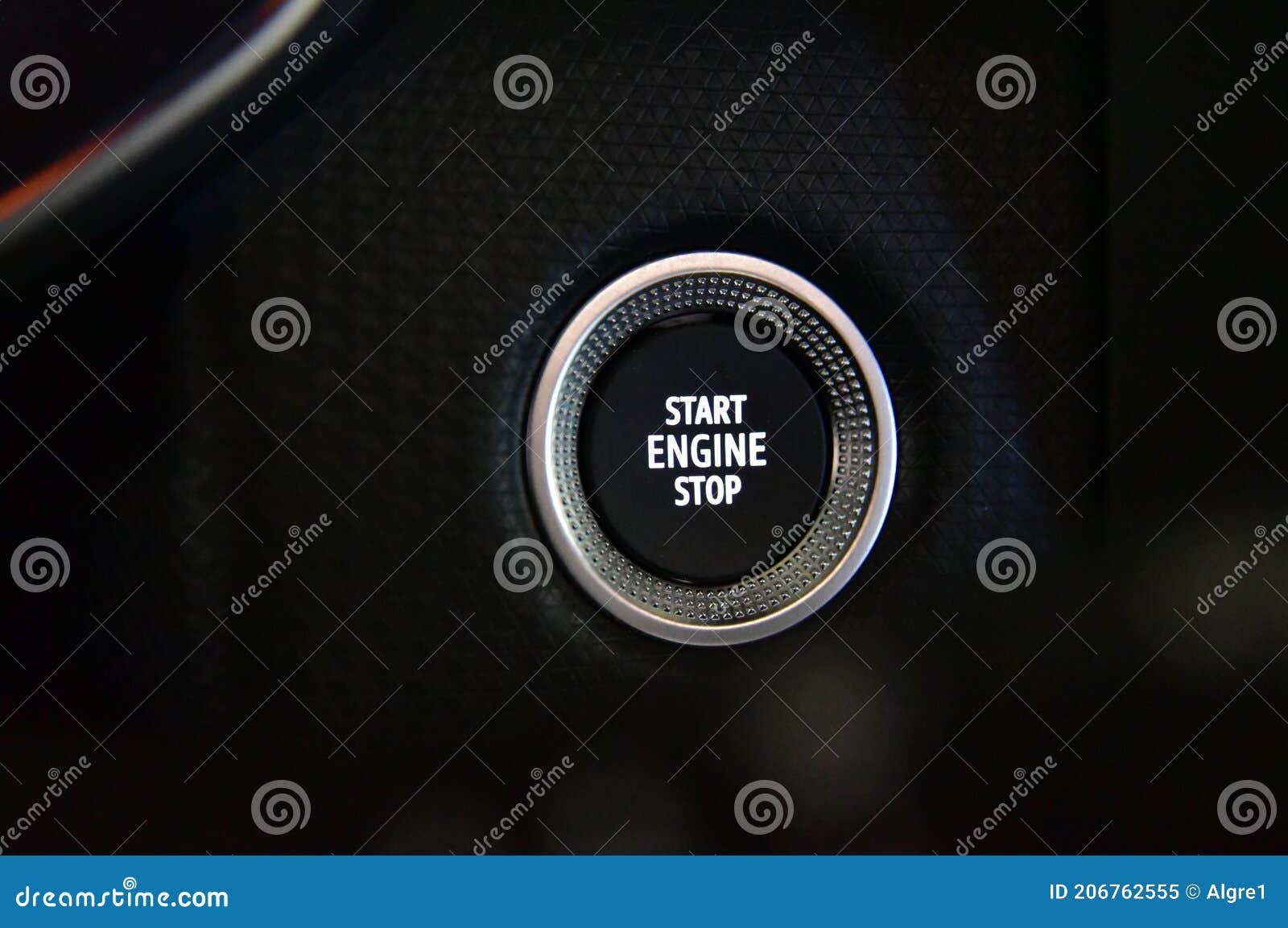 Start Stop Engine Button on a Modern Car Dashboard Stock Image - Image ...