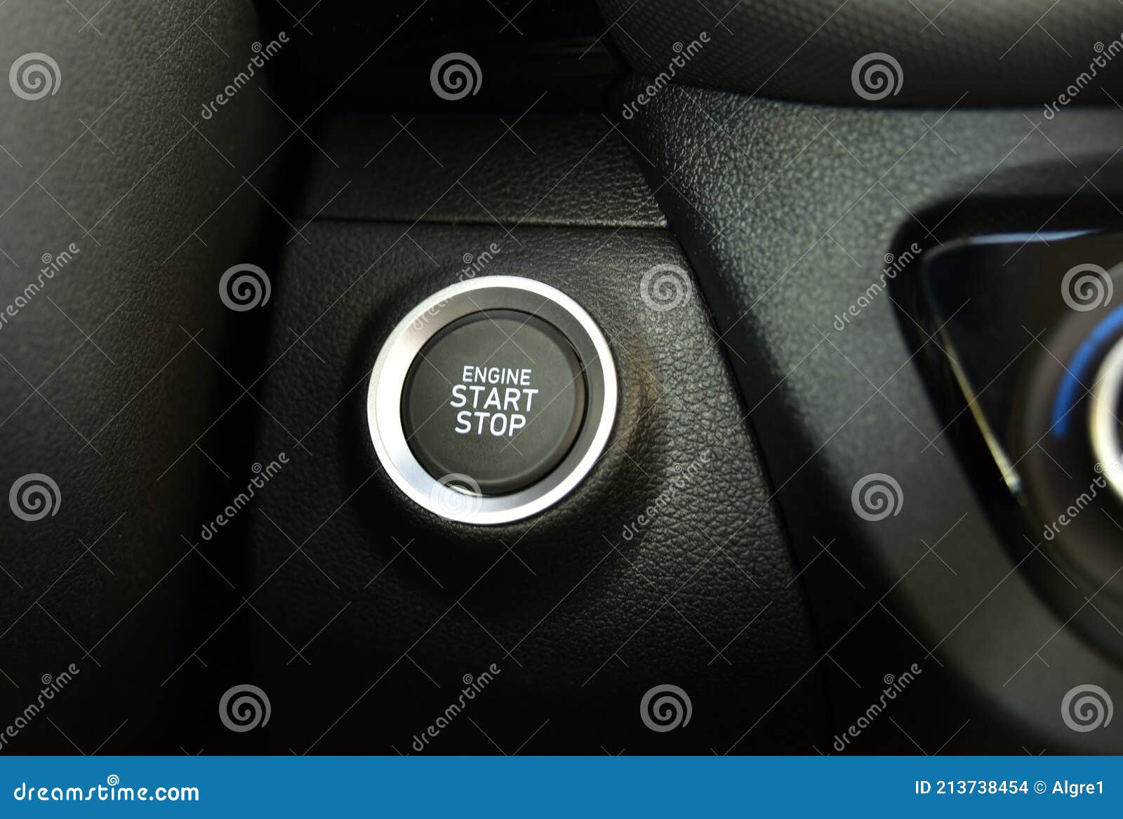 Start Stop Engine Button on a Modern Car Dashboard Stock Photo - Image ...