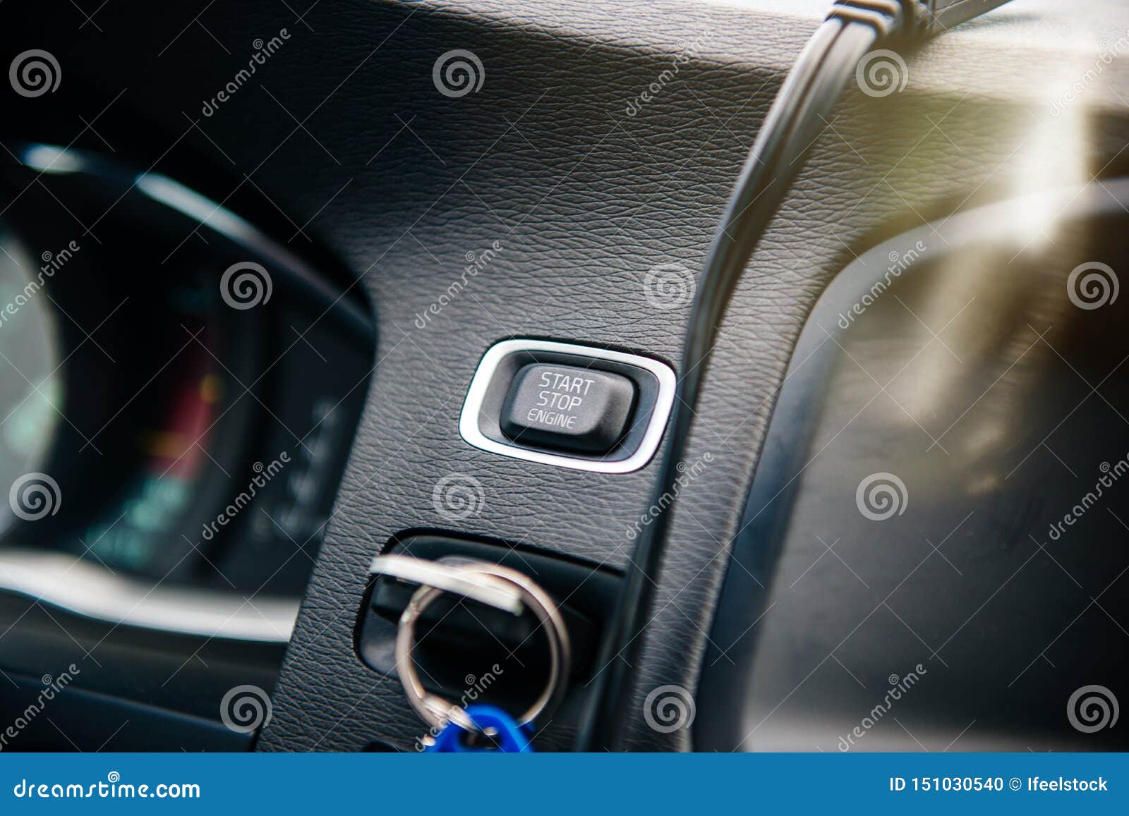 Start Stop Engine Button on Modern Car Dashboard Stock Photo - Image of ...