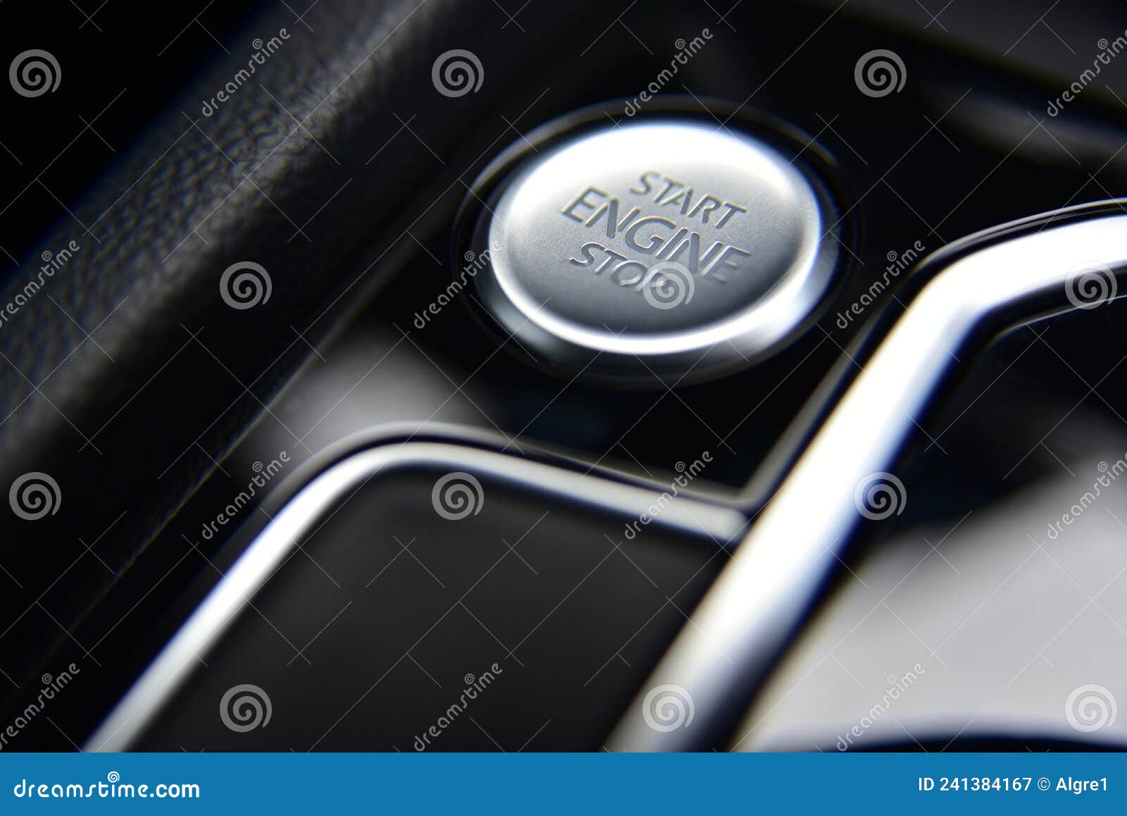 Start Stop Engine Button on a Modern Car Dashboard Stock Image - Image ...