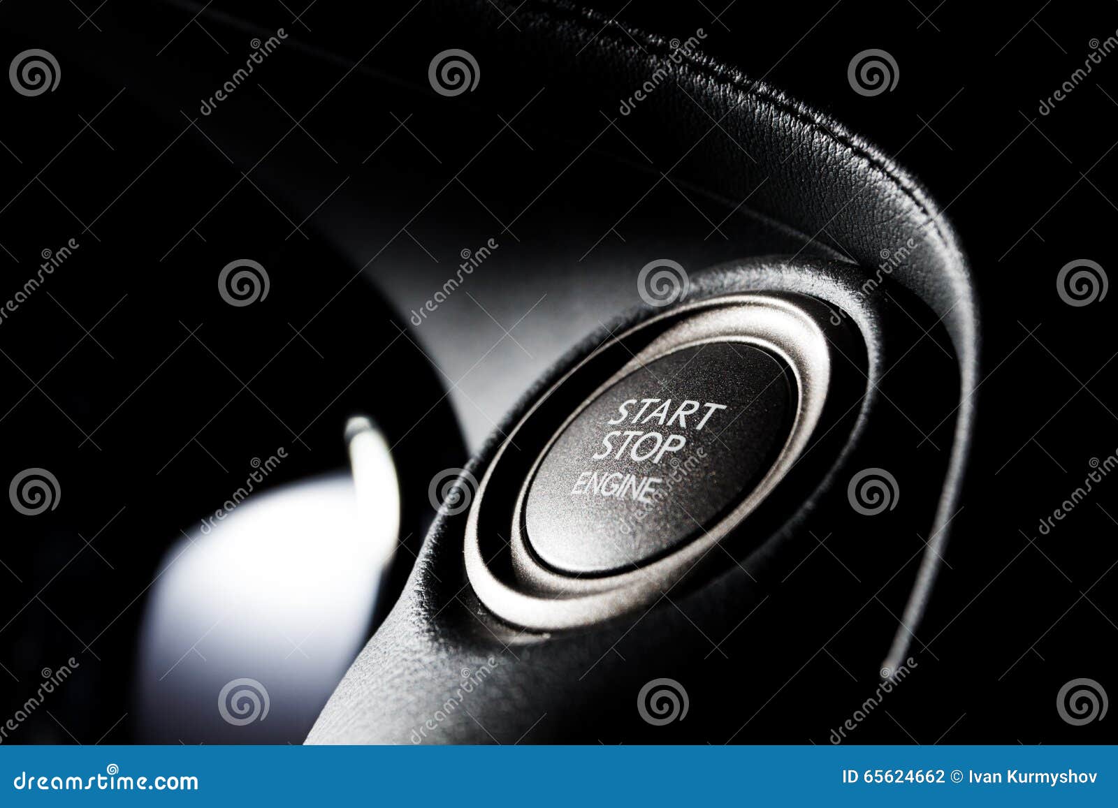 Start Stop Engine Modern New Car Button Stock Photo - Image of starter ...