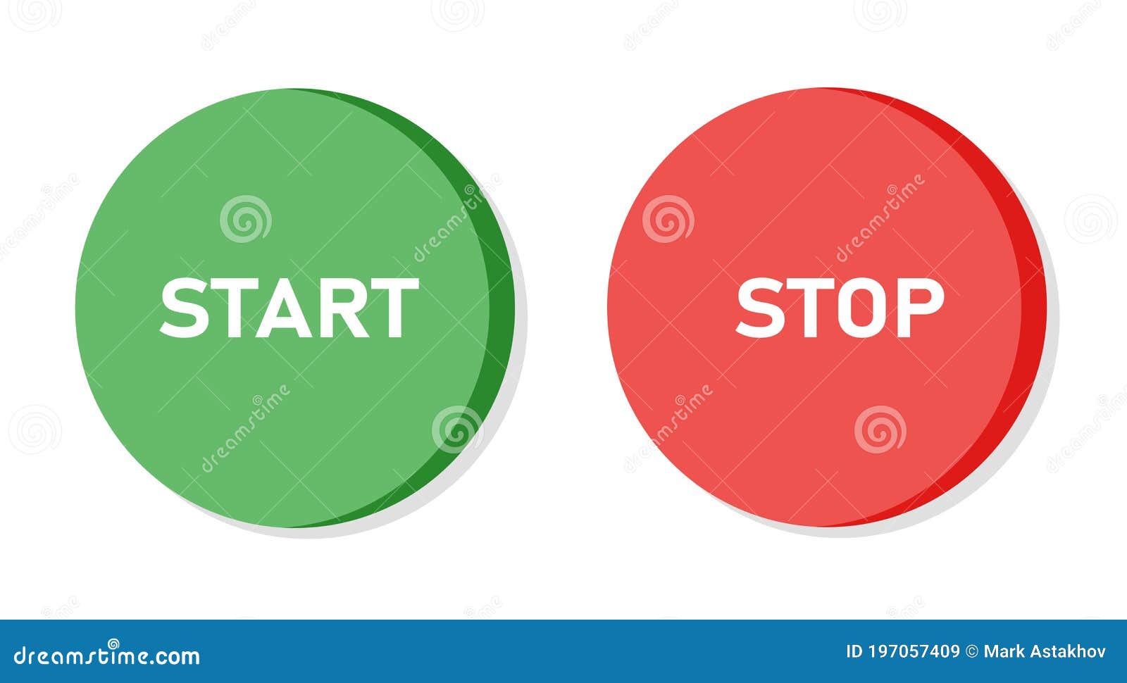 Start Stop Flat Press Button, Vector Starter Stock Vector ...