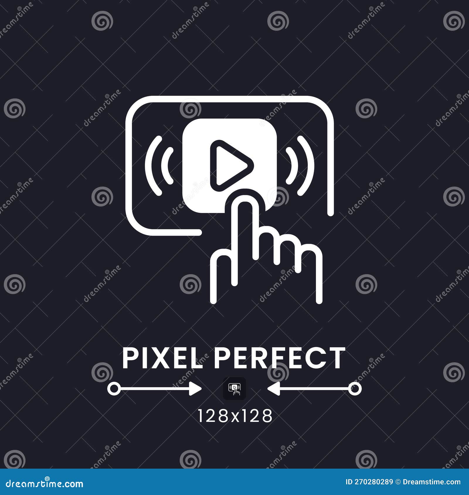 Start Streaming White Solid Desktop Icon Stock Vector - Illustration of ...