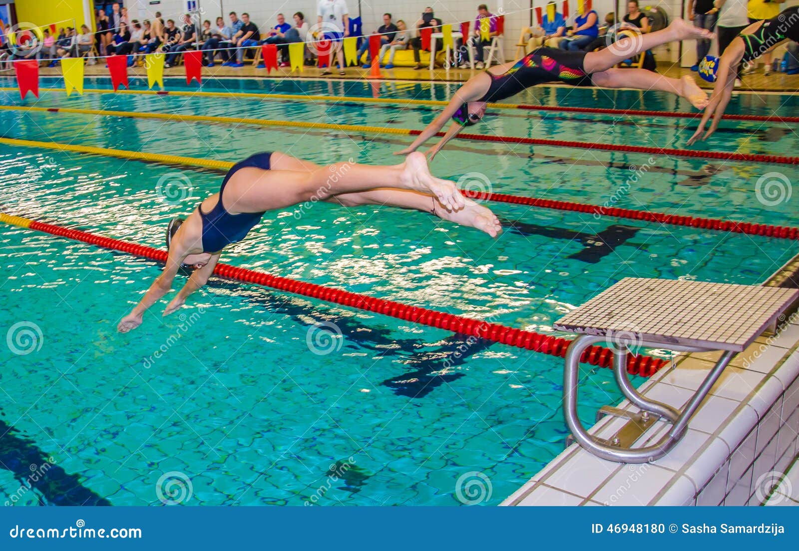 Start of swimming race editorial image. Image of water - 46948180