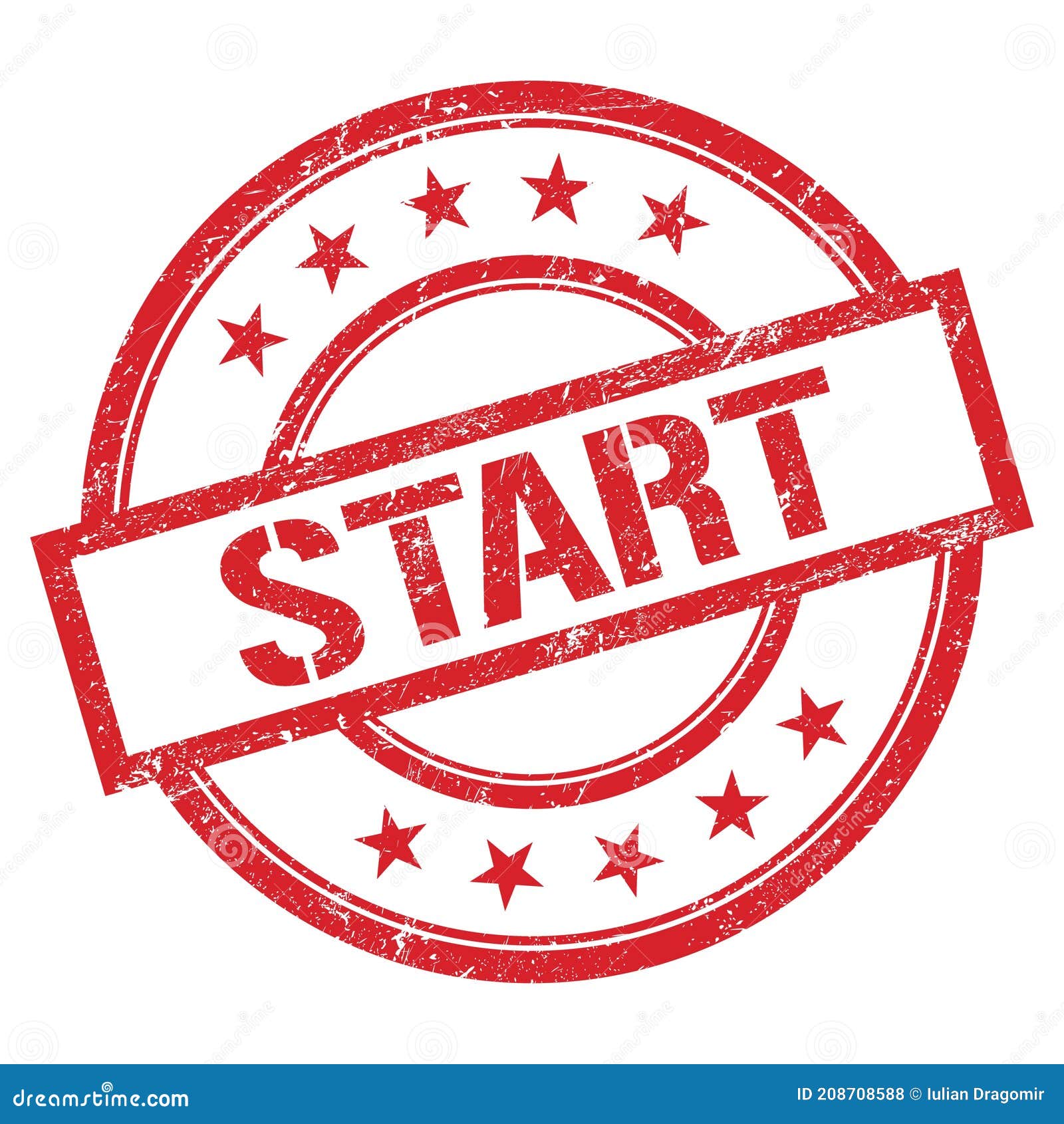 START Text Written on Red Vintage Stamp Stock Illustration ...