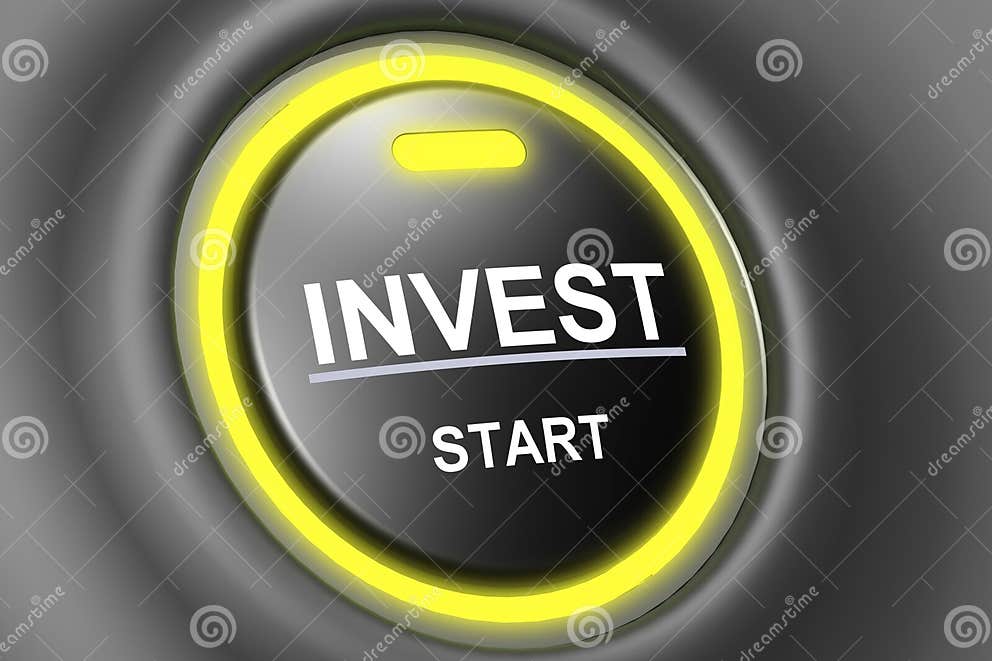 Start To Invest Button with Green Light Stock Illustration ...