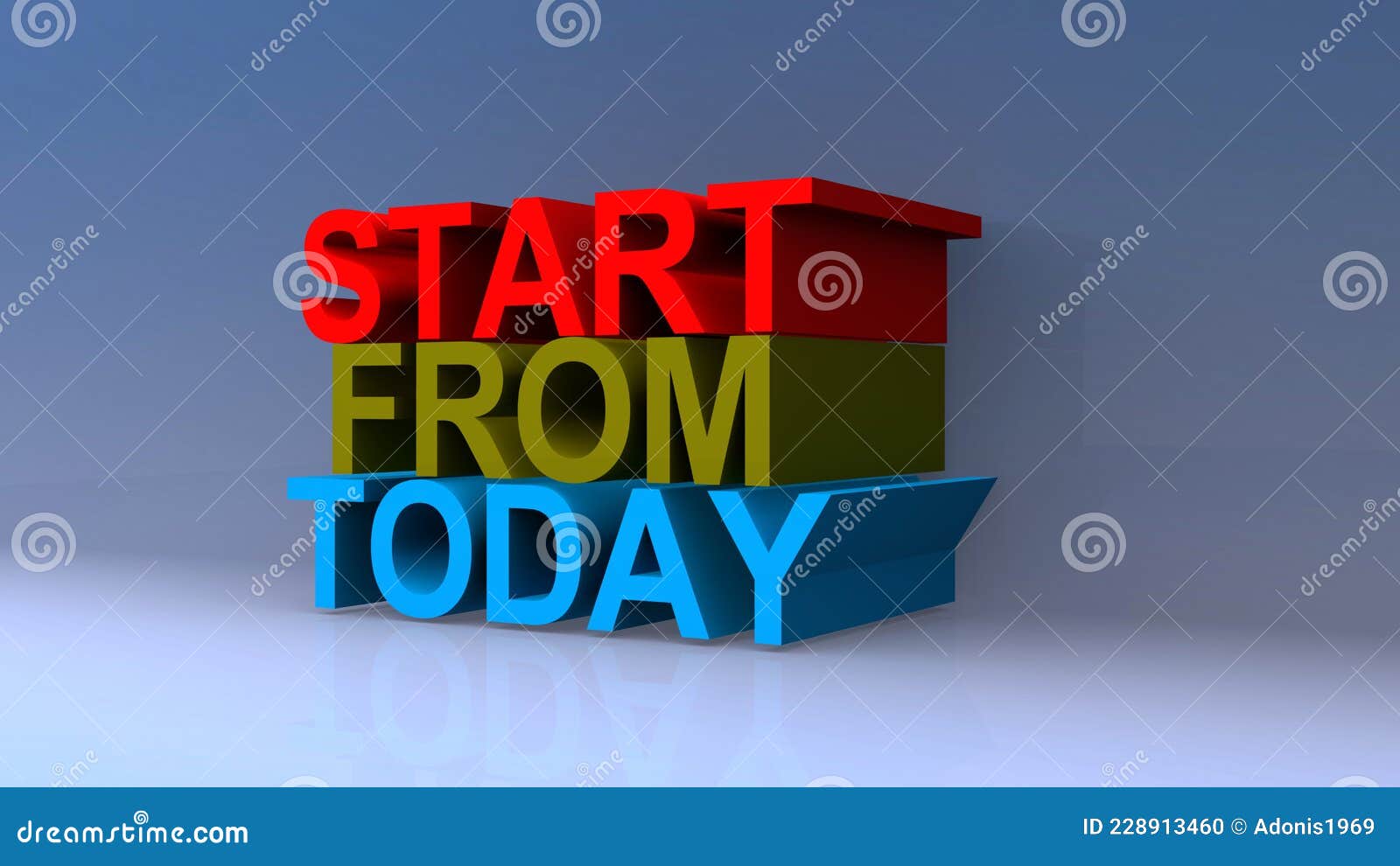 Start from today on blue stock illustration. Illustration of confidence ...