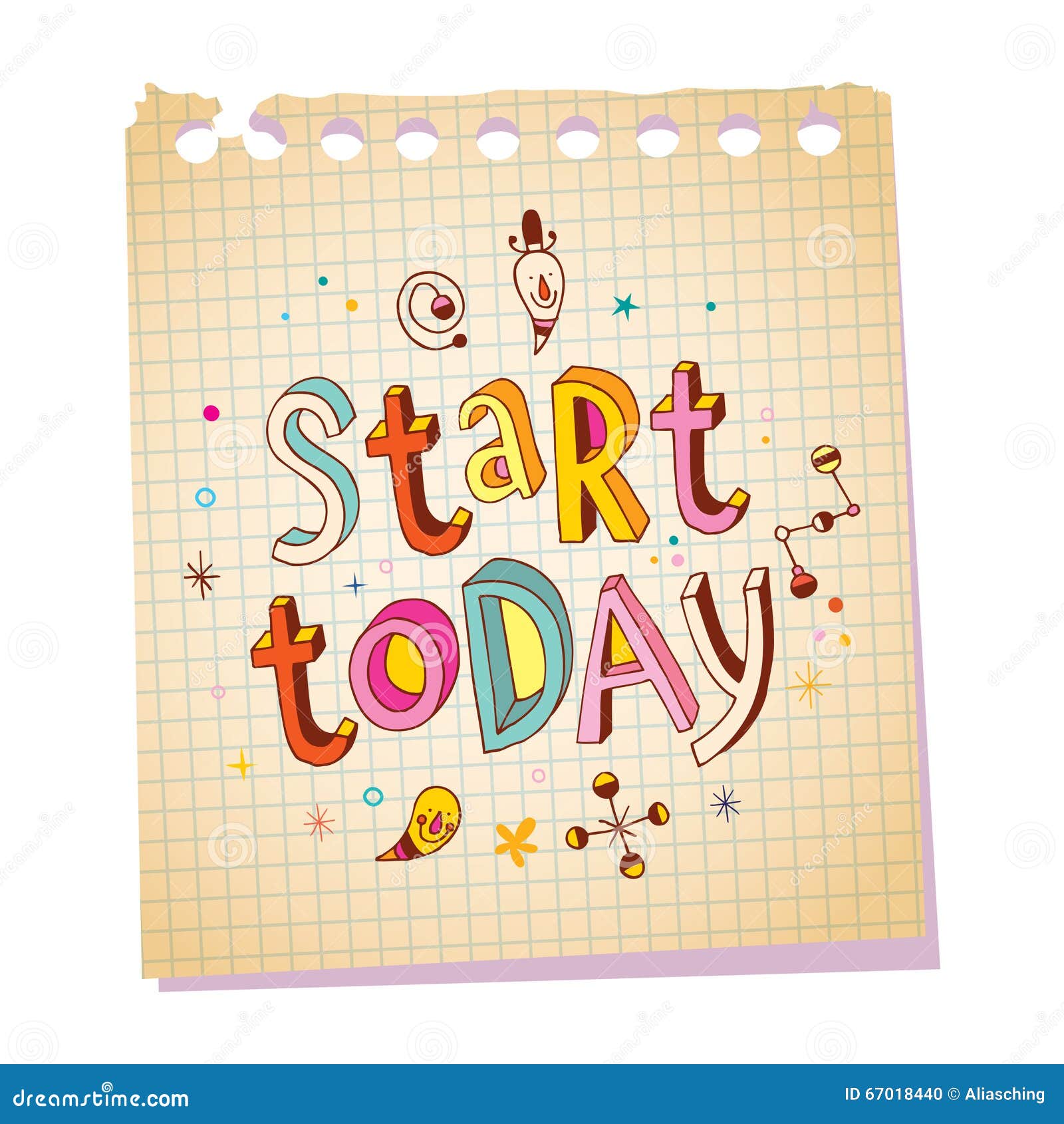 Start Today Notepad Paper Message Stock Illustrations – 6 Start Today ...