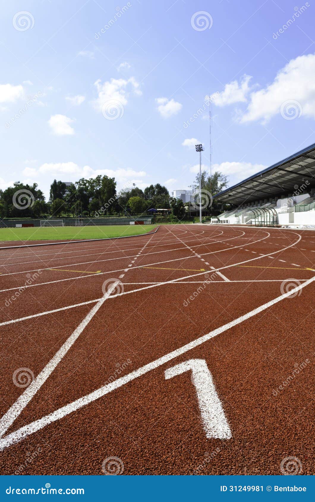 Start Track. Lanes 1 of a Red Racing Track Stock Image - Image of ...