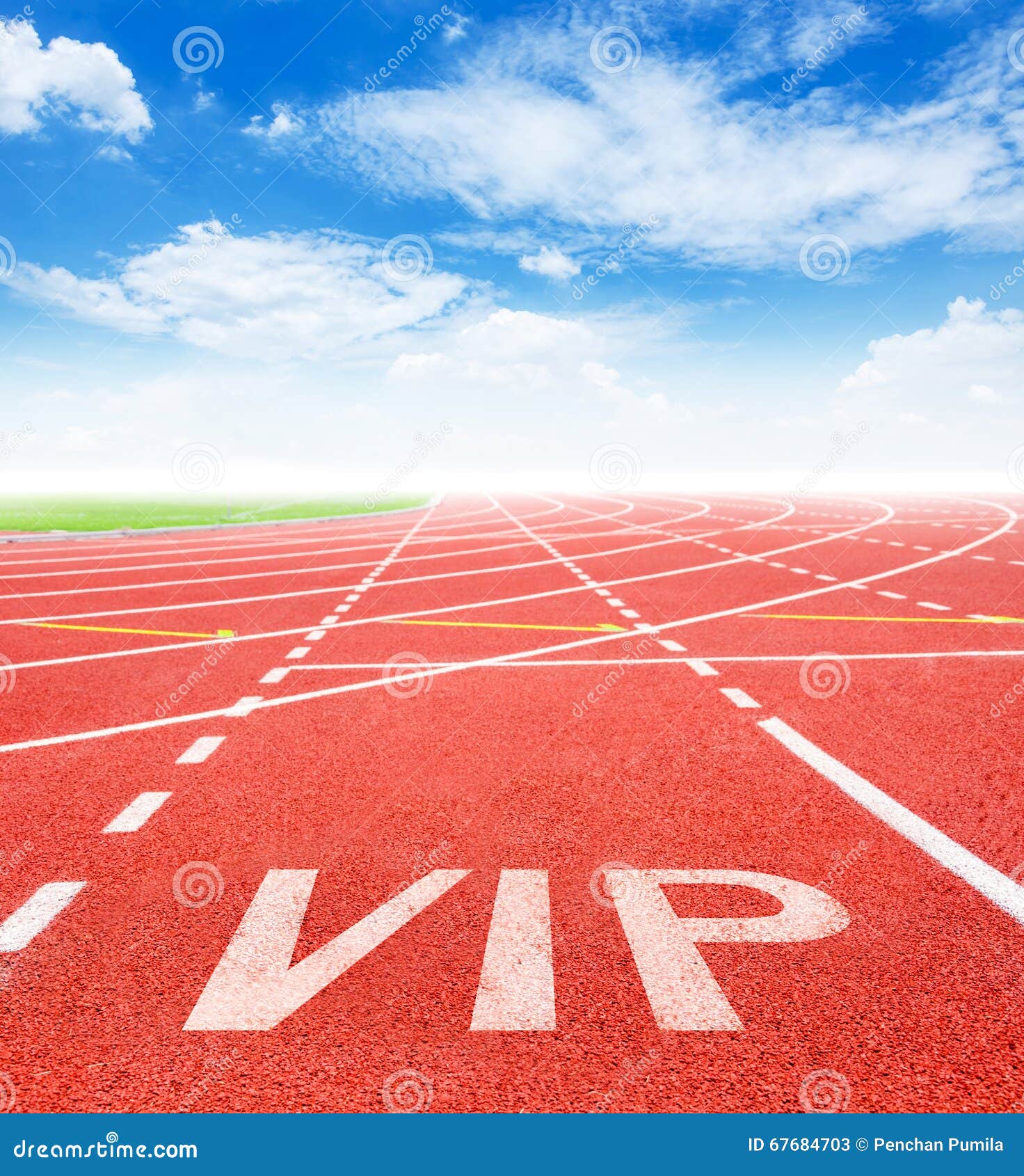 Start Track. Lanes VIP on Red Racing Track Stock Image - Image of relay ...