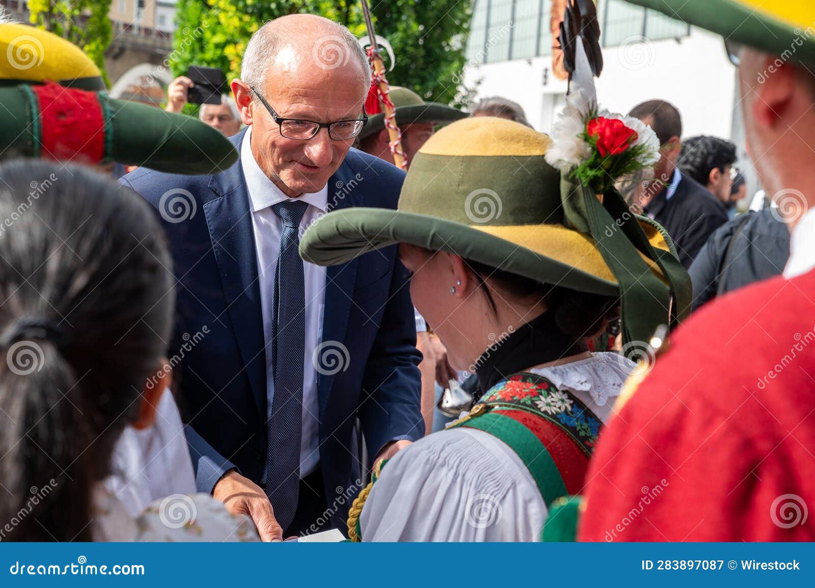 Start of a Traditional Ceremony in the Austrian State of Tyrol, with ...