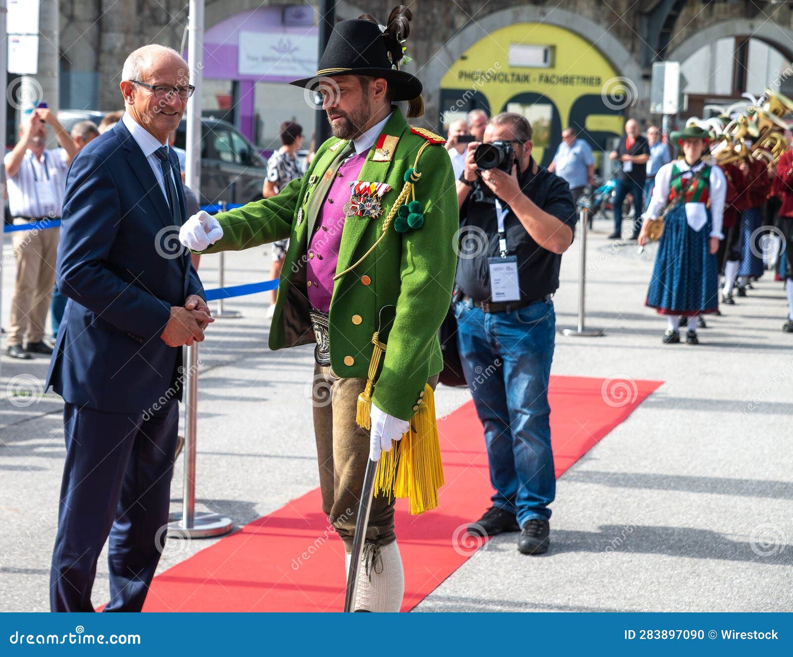 Start of a Traditional Ceremony in the Austrian State of Tyrol, with ...