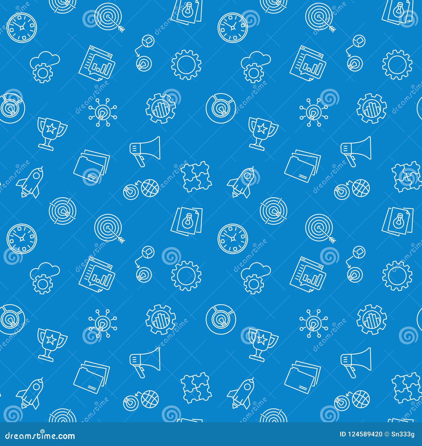 Start Up Blue Pattern. Vector Seamless Background Stock Vector ...