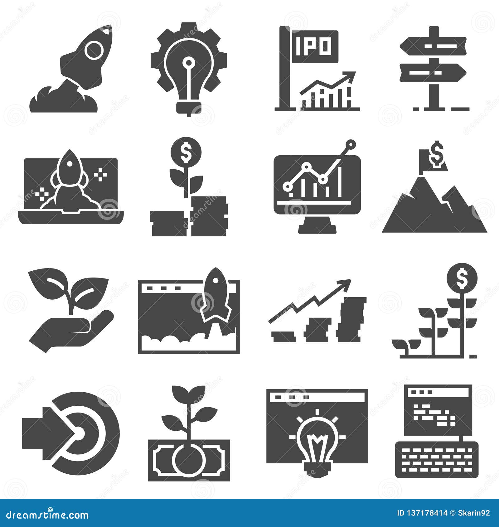 Start Up Business Icon Set Isolated on White Background Stock ...