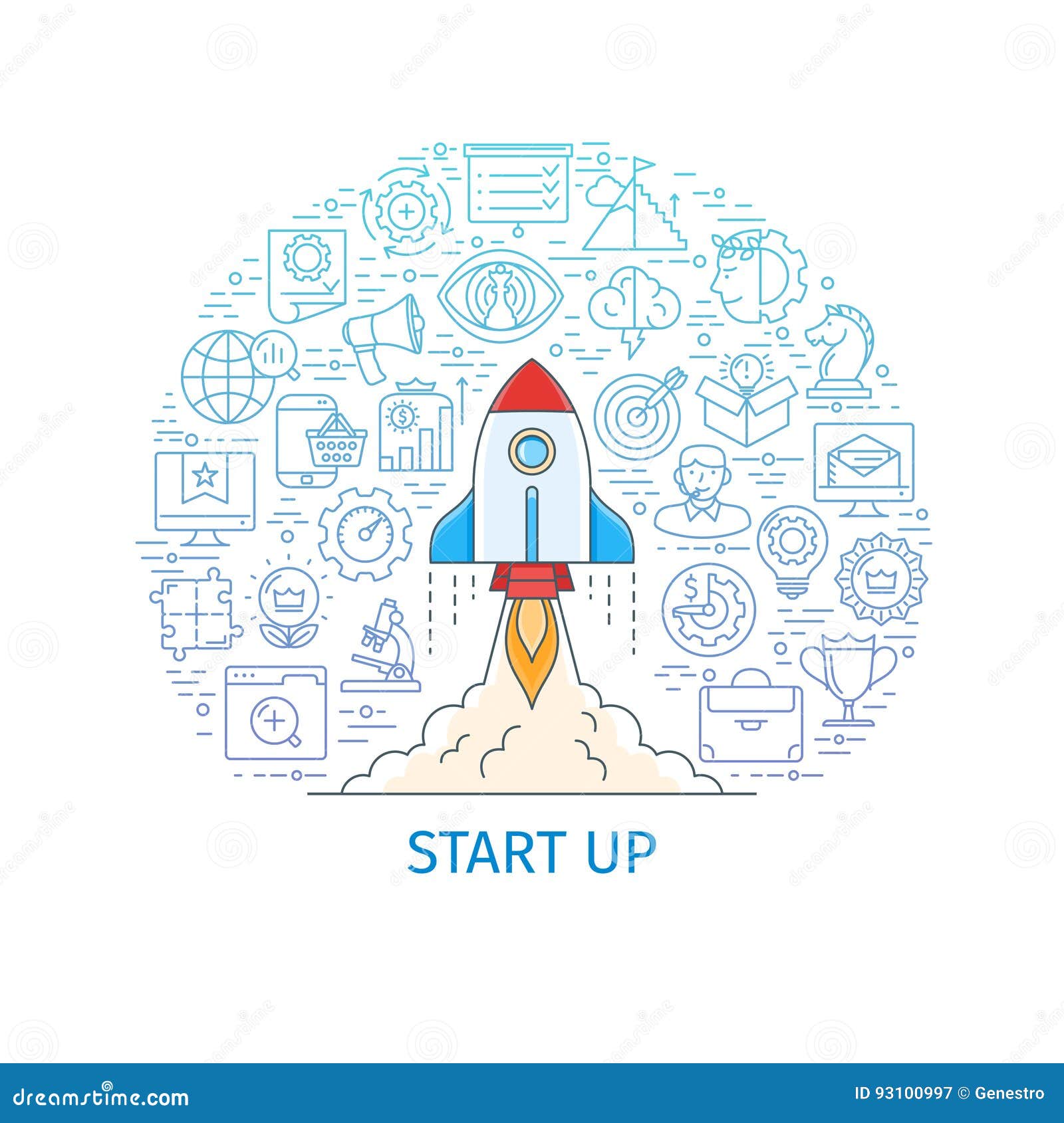 Start Up Business Project Banner Stock Vector - Illustration of info ...