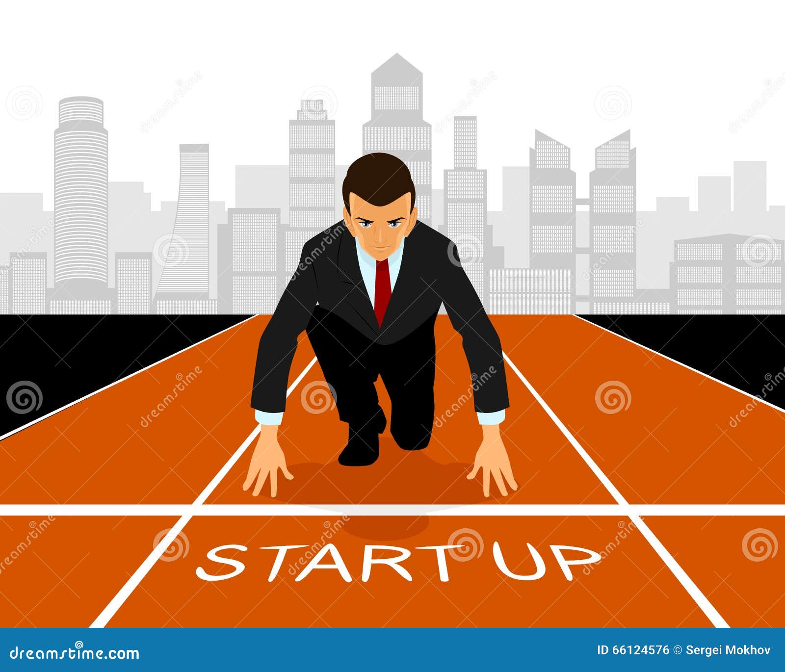 Start up in business stock vector. Illustration of caucasian - 66124576