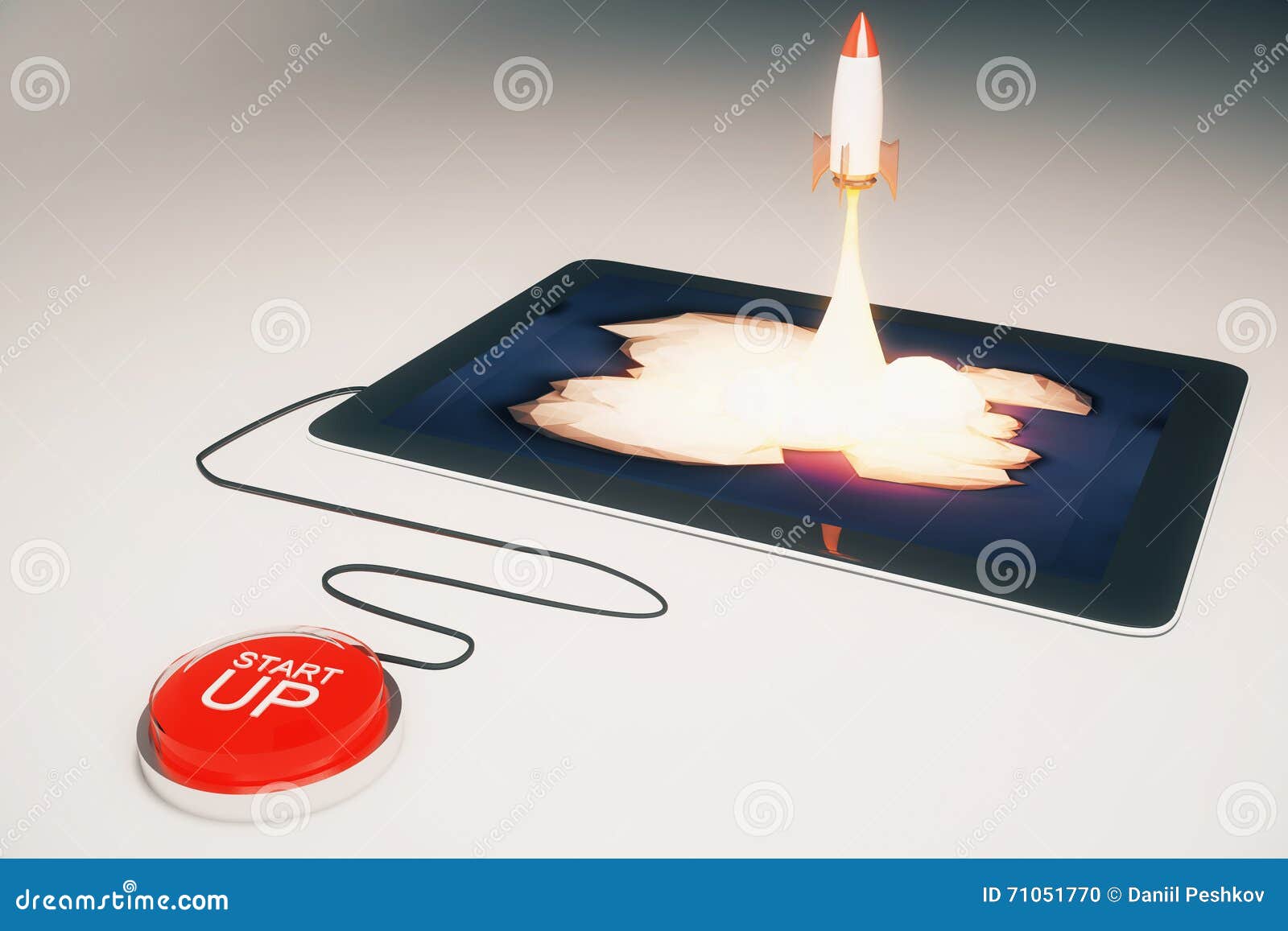 Start up button stock illustration. Illustration of development - 71051770