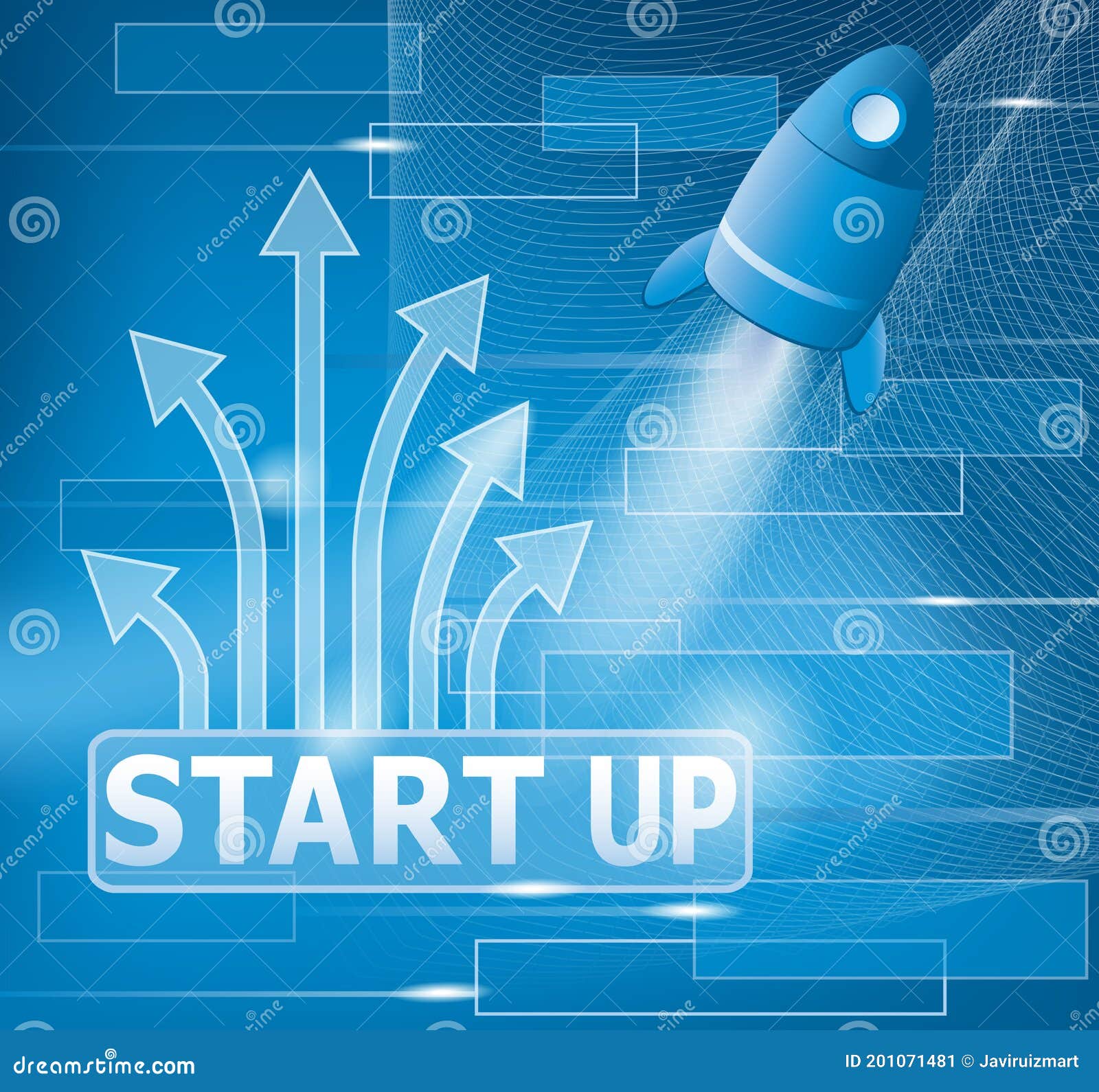 Touch Screen: Start Up Button Stock Vector - Illustration of rocket ...