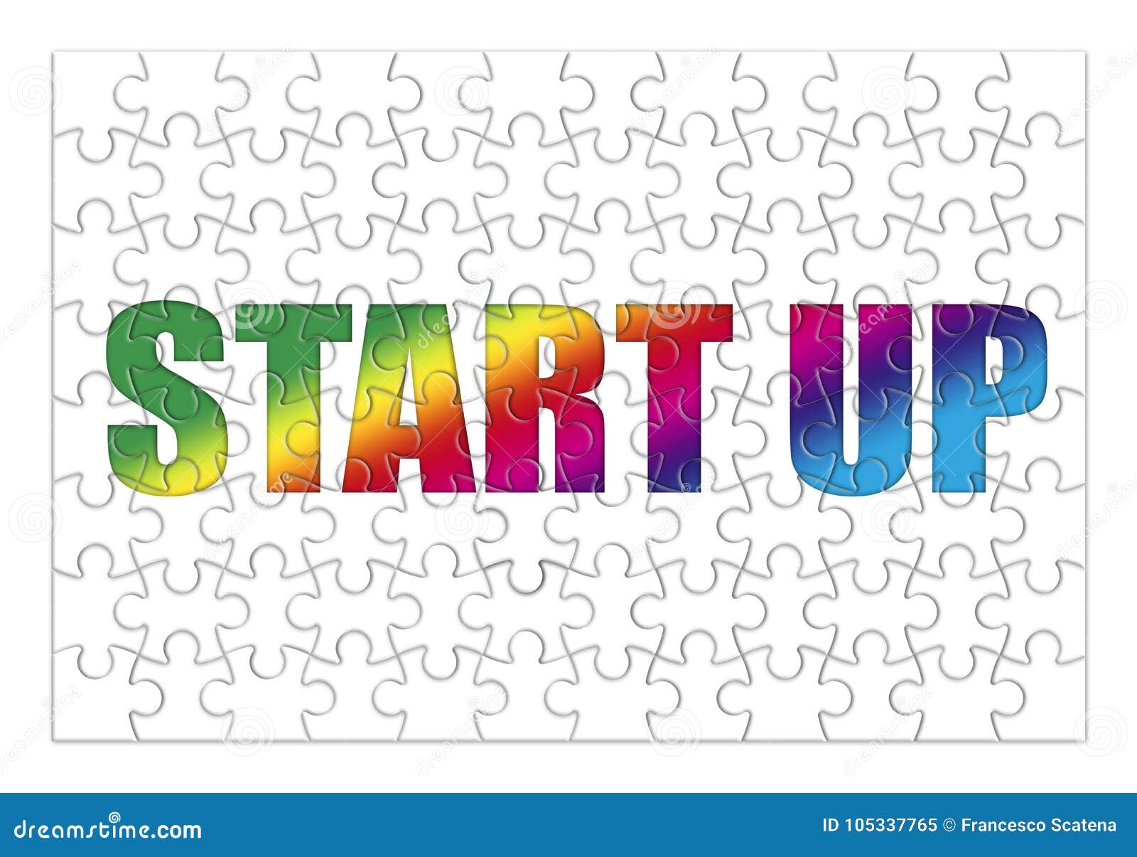 Start Up Colored Concept Image in Puzzle Shape Stock Illustration ...