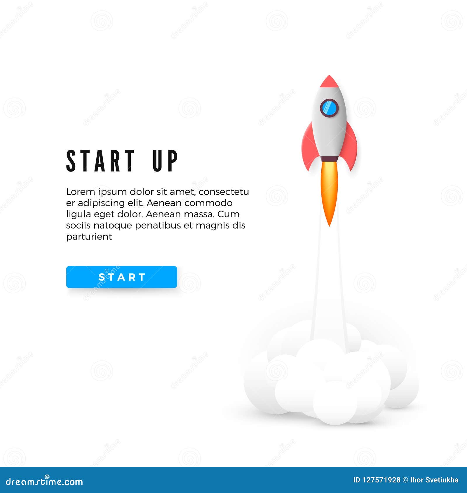 Start Up Concept Banner. Creative Business Idea Development. Launch ...