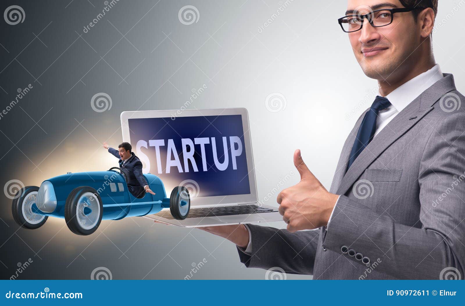 The Start-up Concept with Businessman Driving Car Stock Image - Image ...