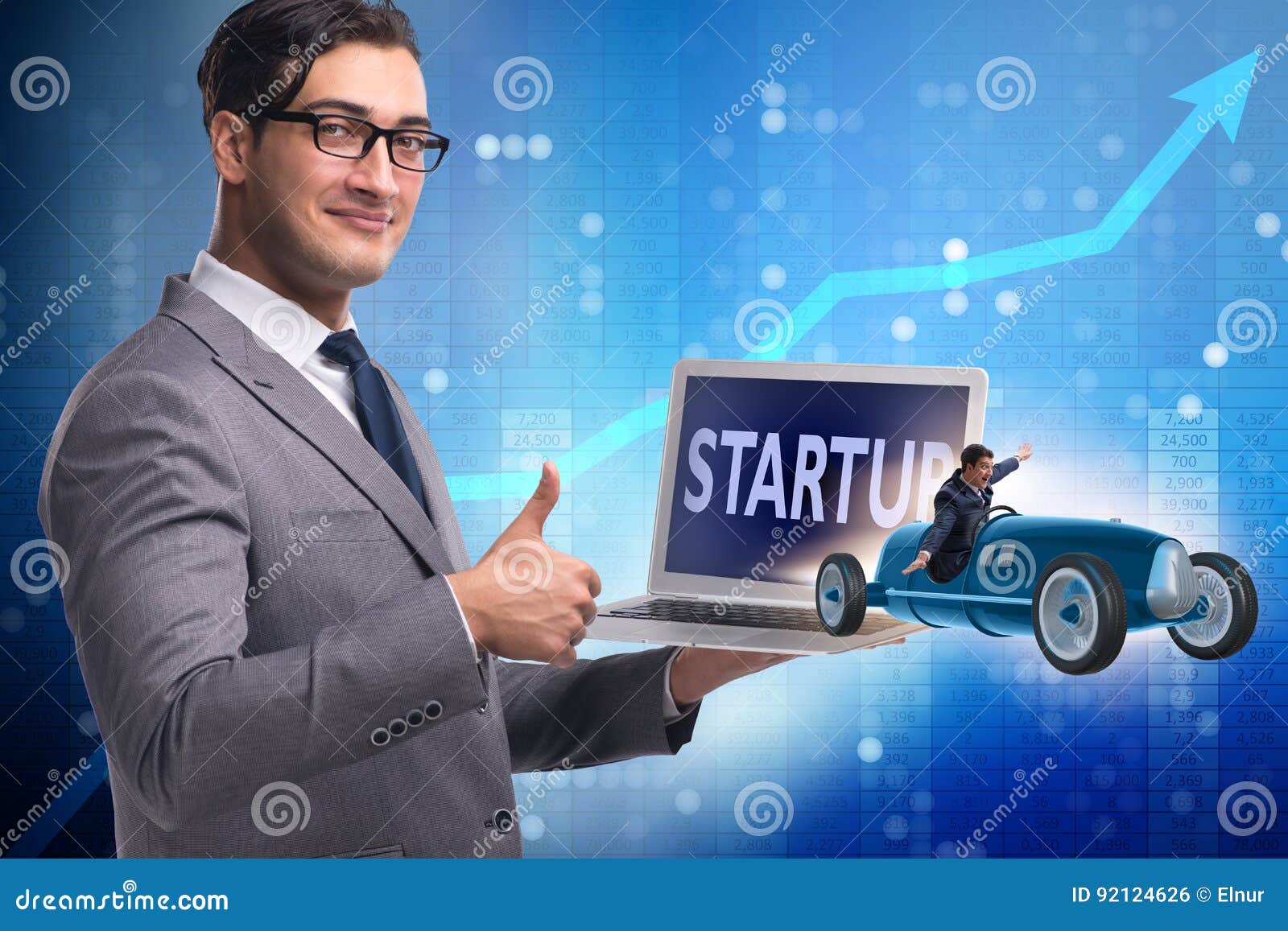 The Start-up Concept with Businessman Driving Car Stock Photo - Image ...