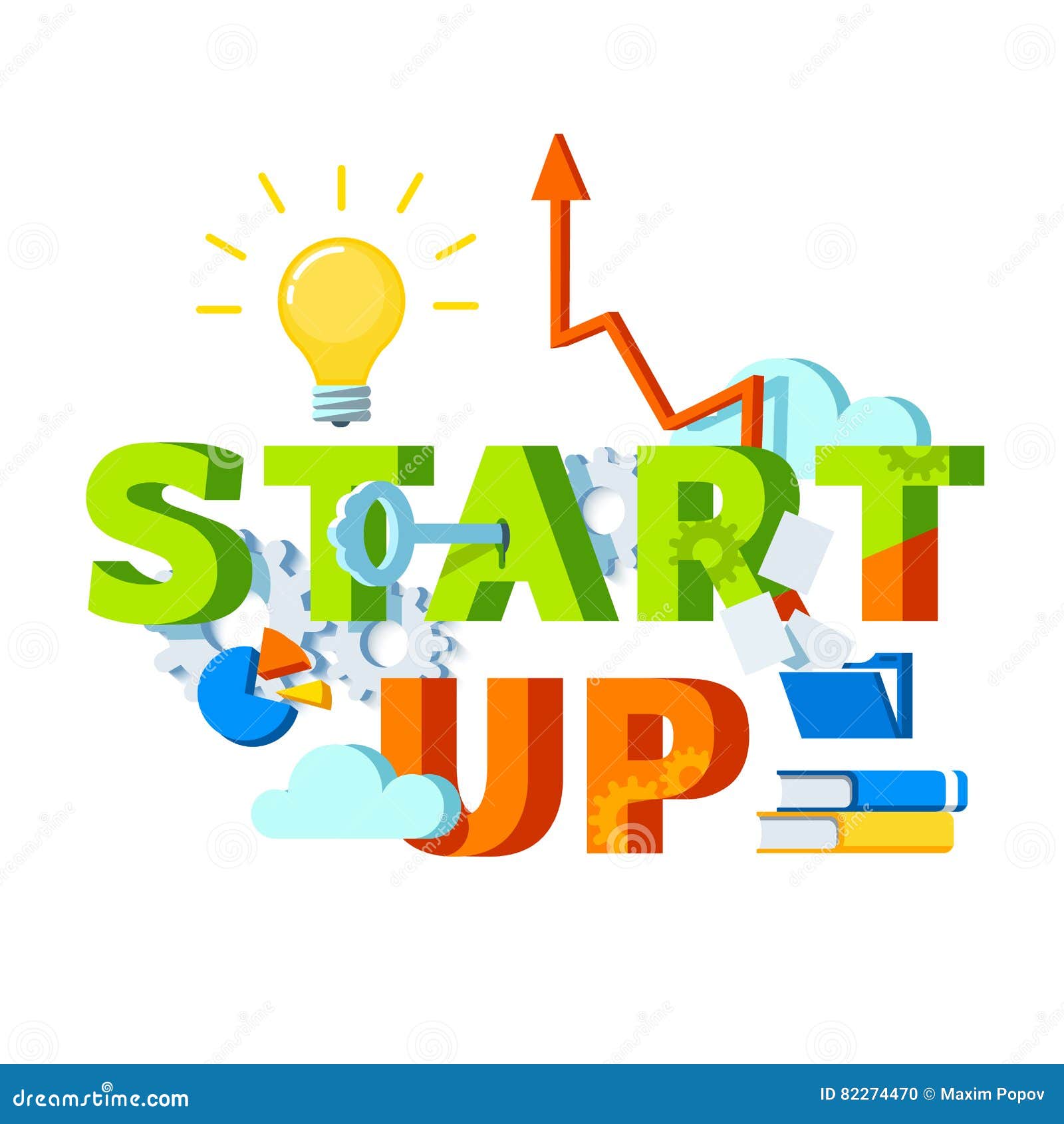 Start up concept stock vector. Illustration of letters - 82274470