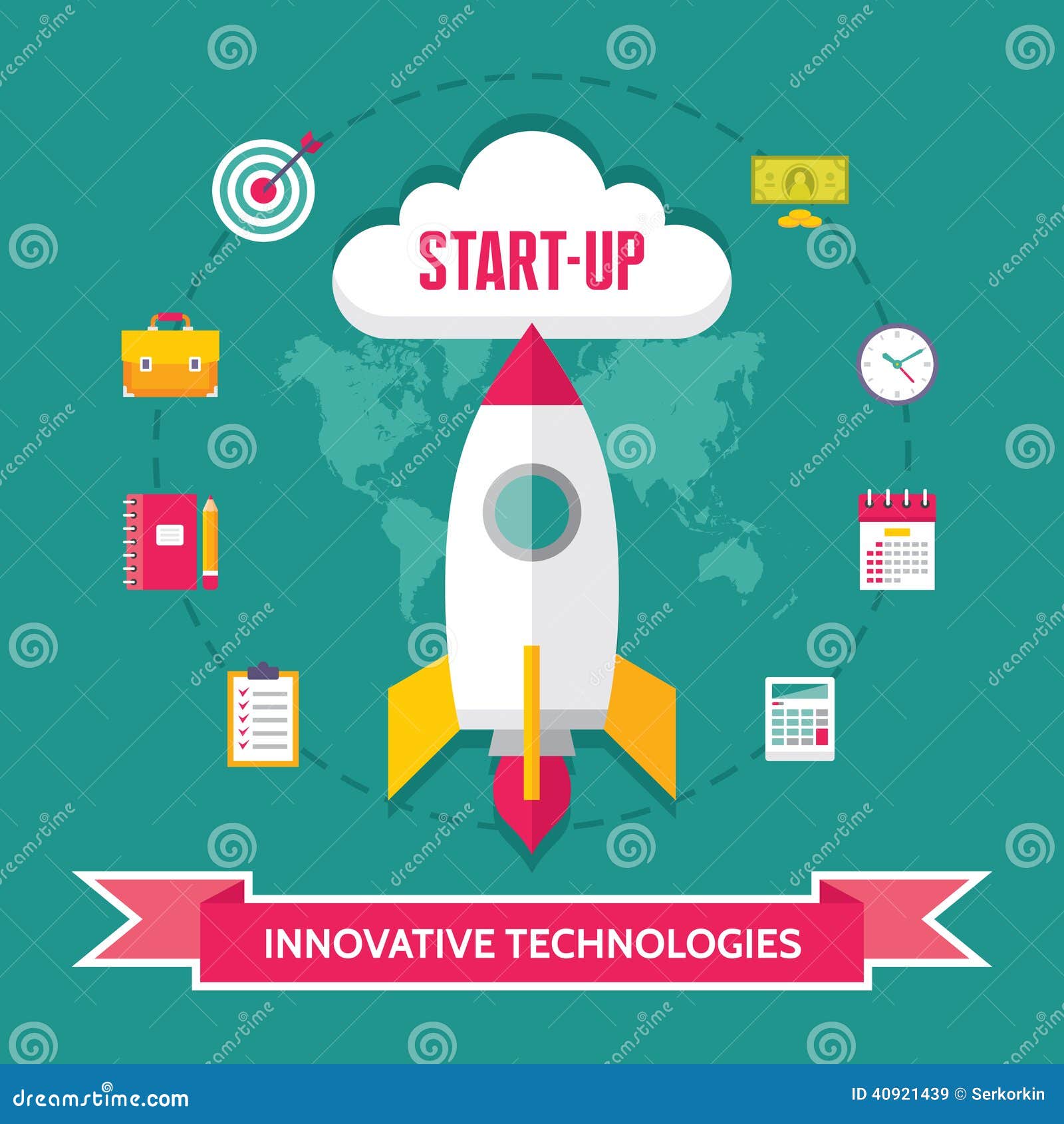 Start-Up Creative Illustration in Flat Design Style Stock Vector ...