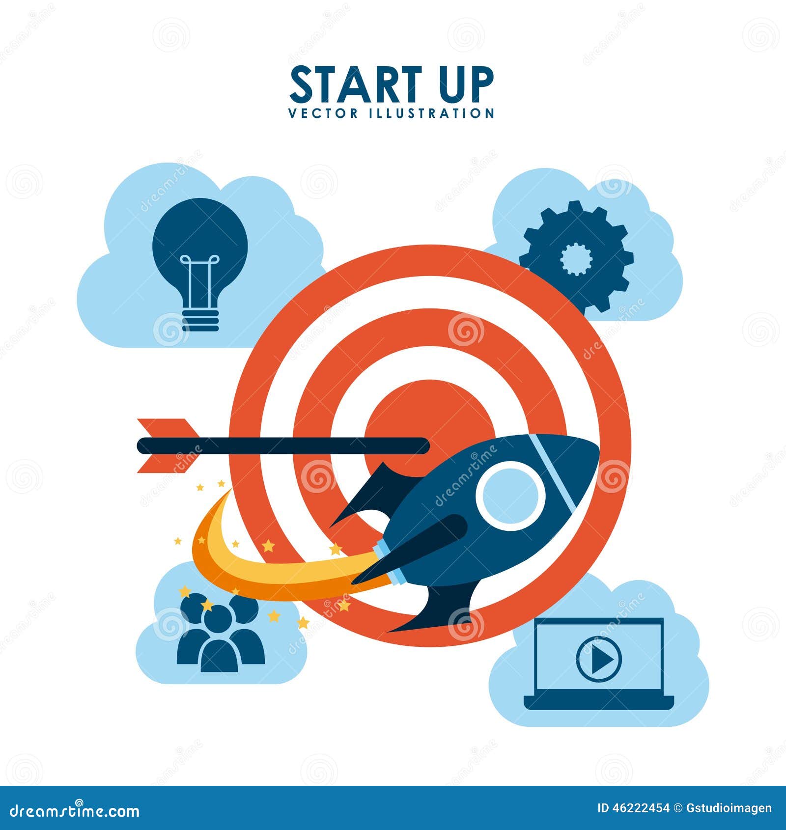 Start up design stock vector. Illustration of shot, arrow - 46222454