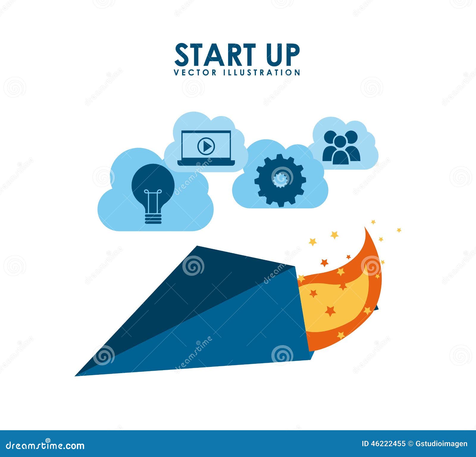 Start up design stock vector. Illustration of laptop - 46222455