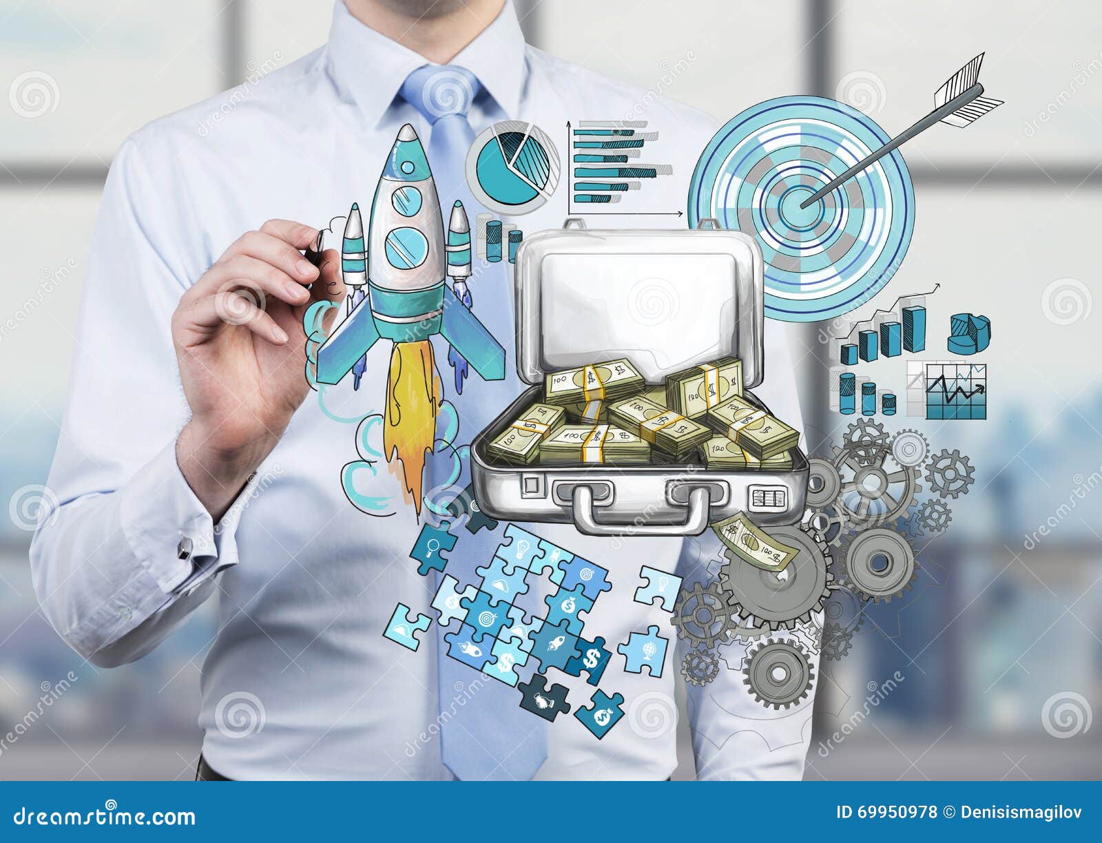 Start up drawing man stock photo. Image of development - 69950978