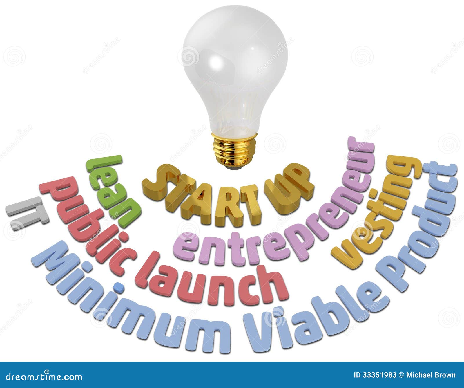 Start Up Entrepreneur Light Bulb Stock Illustration - Illustration of ...