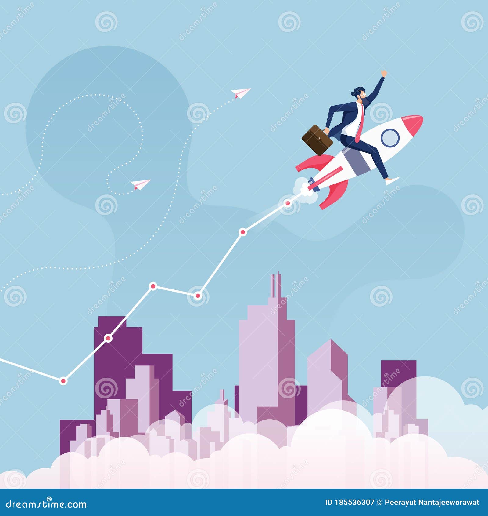 Start Up and Growth Success Concept Stock Vector - Illustration of ...
