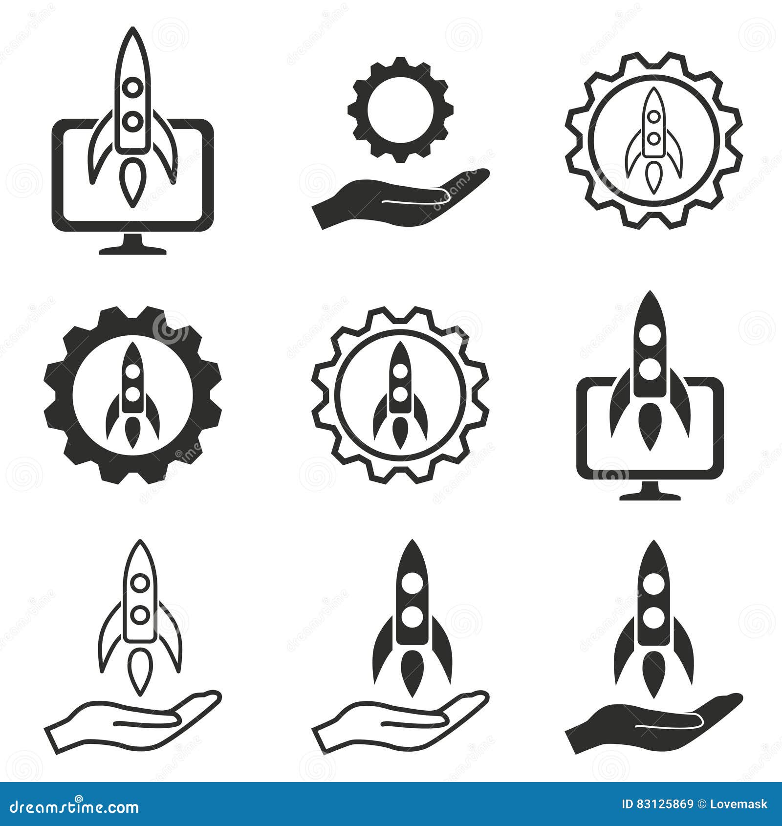 Start up icon set. stock vector. Illustration of isolated - 83125869