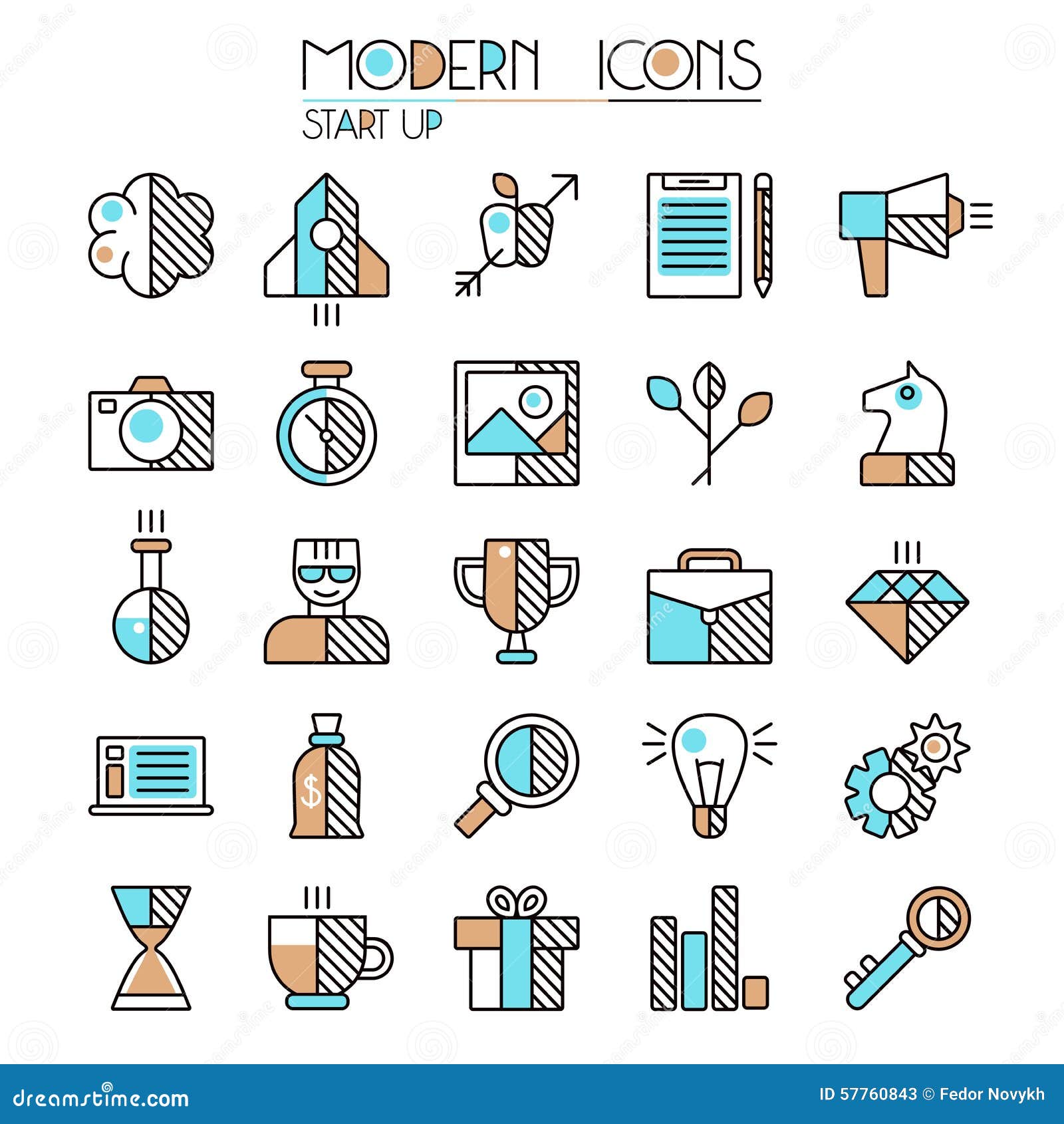 Start up icons set stock vector. Illustration of champion - 57760843
