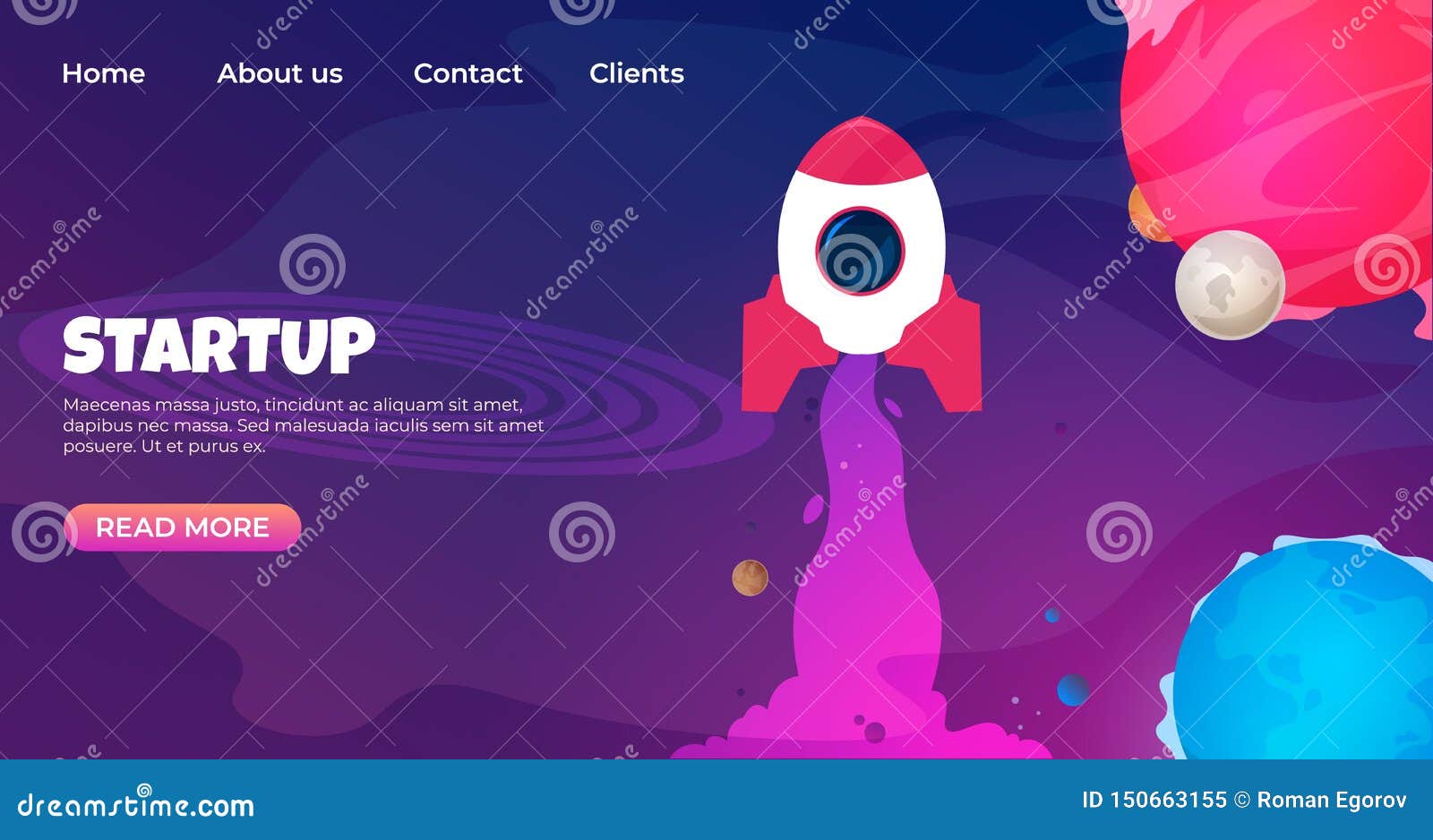 Start Up Landing Page. Web Page Design Templates for Startup. Vector 3d ...