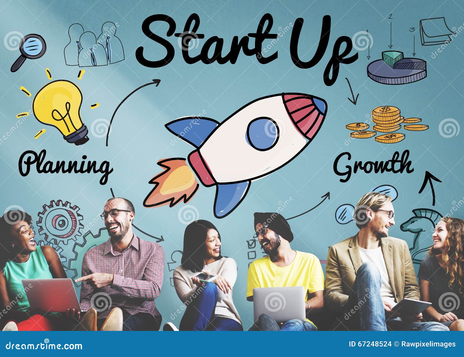Start Up Launch Ideas Motivation Mission Concept Stock Photo - Image of ...