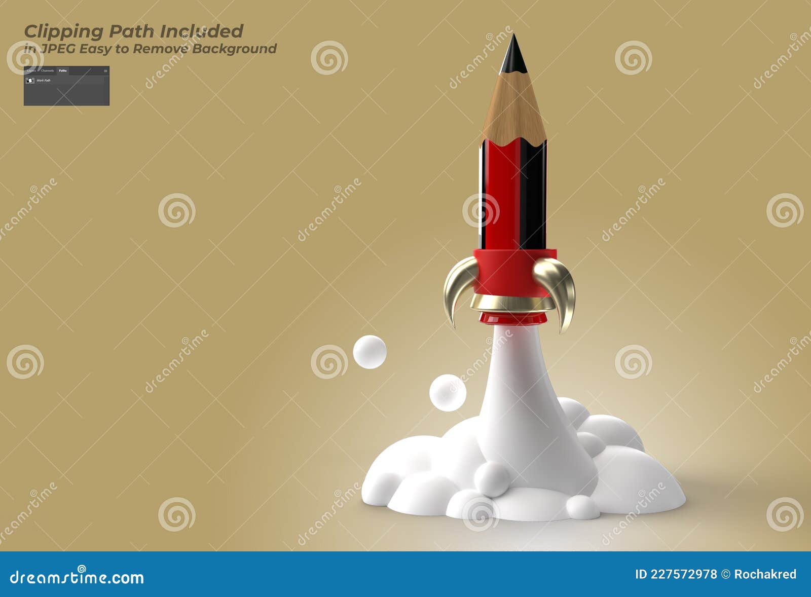 Start Up Launcher Pencil Rocket Pen Tool Created Clipping Path Included ...