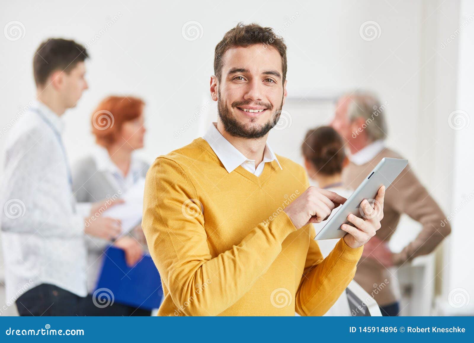 Start-up Man with Tablet Computer Stock Photo - Image of internet ...
