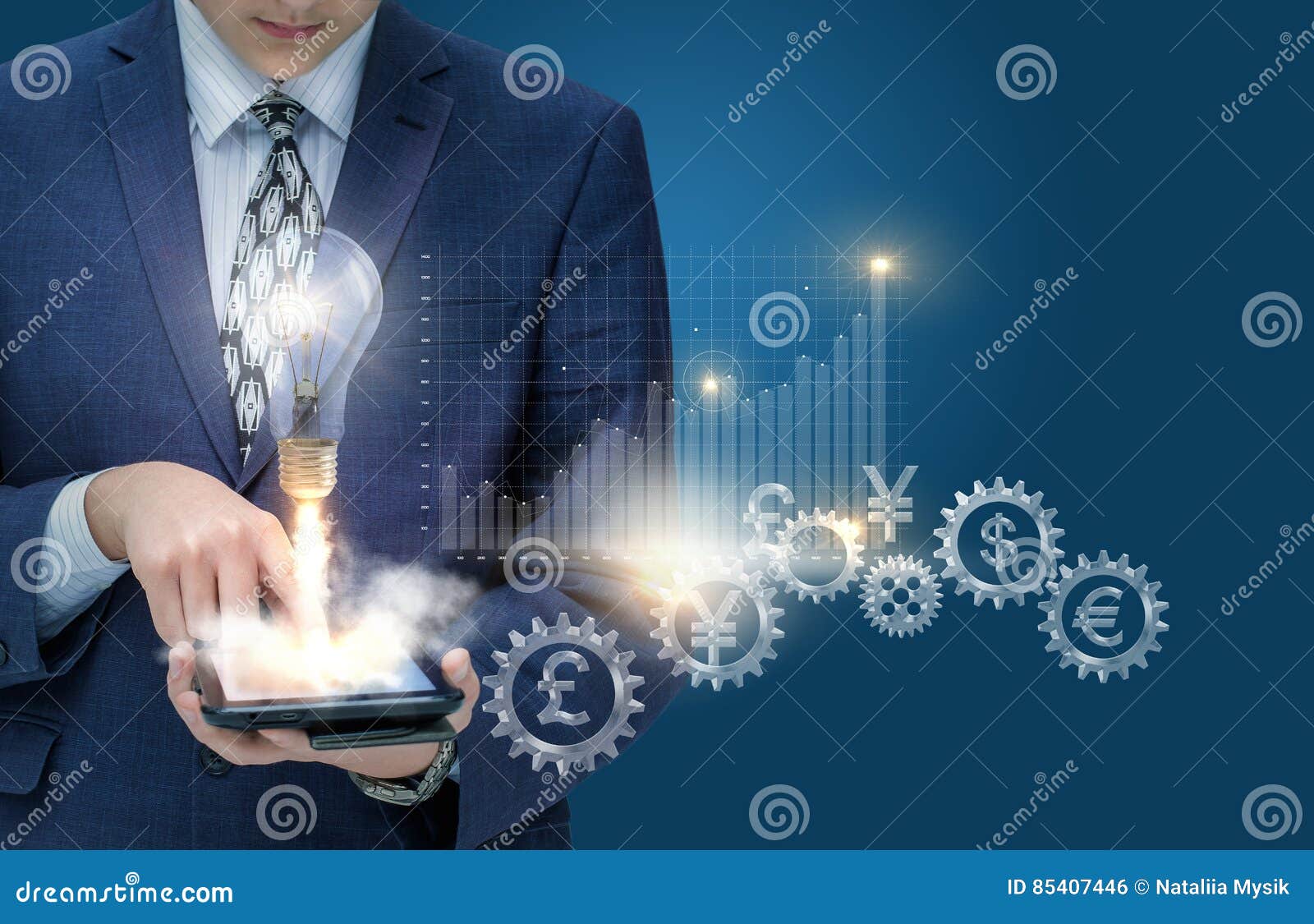 Start Up of a New Strategy for Trading in the Market. Stock Photo ...